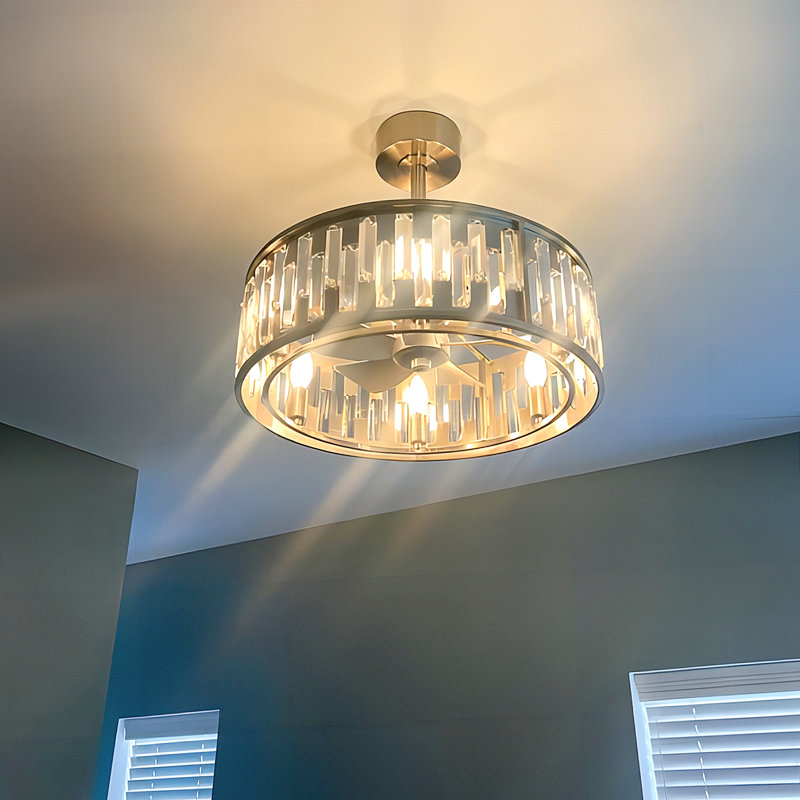 Mercer41 21.6'' Isaya Indoor Crystal Chandelier Ceiling Fan With Remote ...