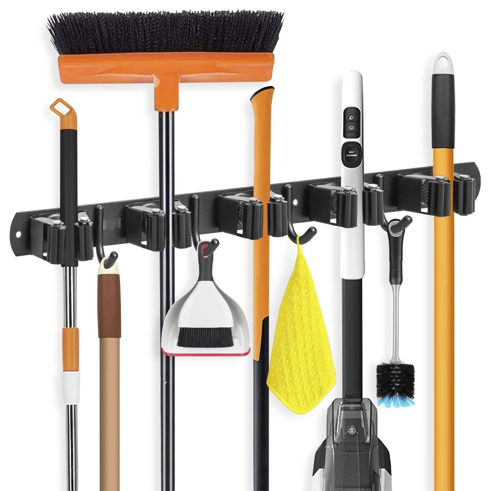 The Twillery Co.® Hico Broom Holder Wall Mount, Broom Holder Stainless ...