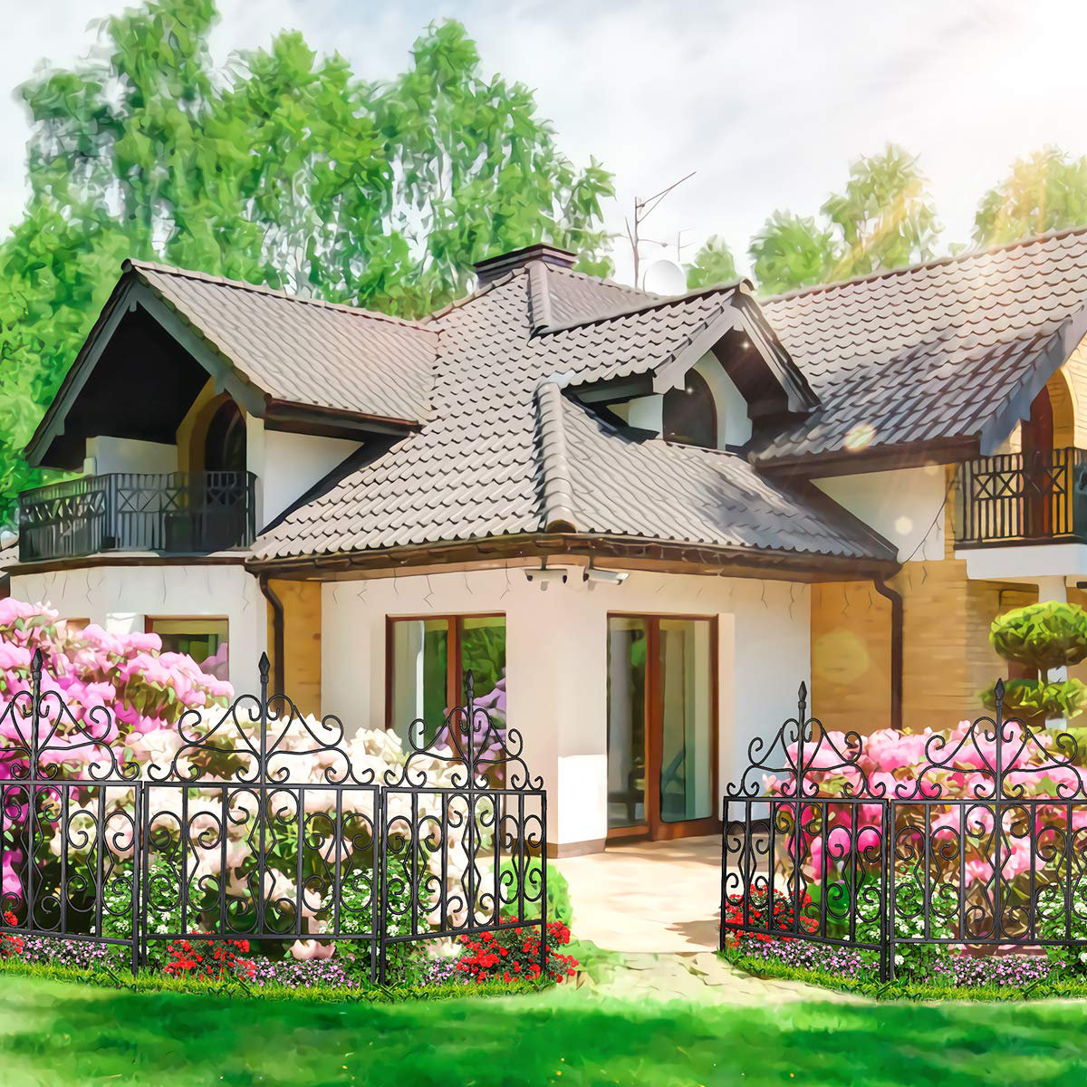 Rainbow Home 5 Panels Decorative Garden Fences And Borders For Dogs ...