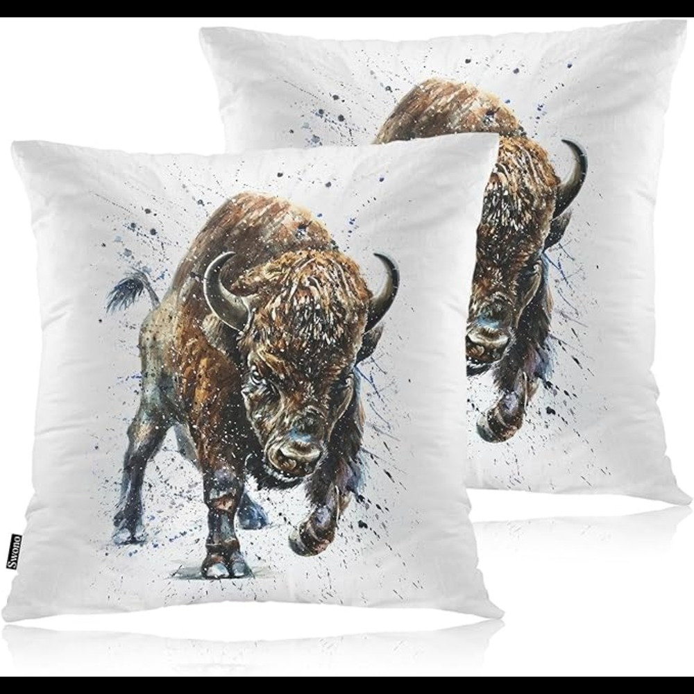 Cozy Oasis Buffalo Set Of 2 Decorative Throw Pillow Covers | Wayfair