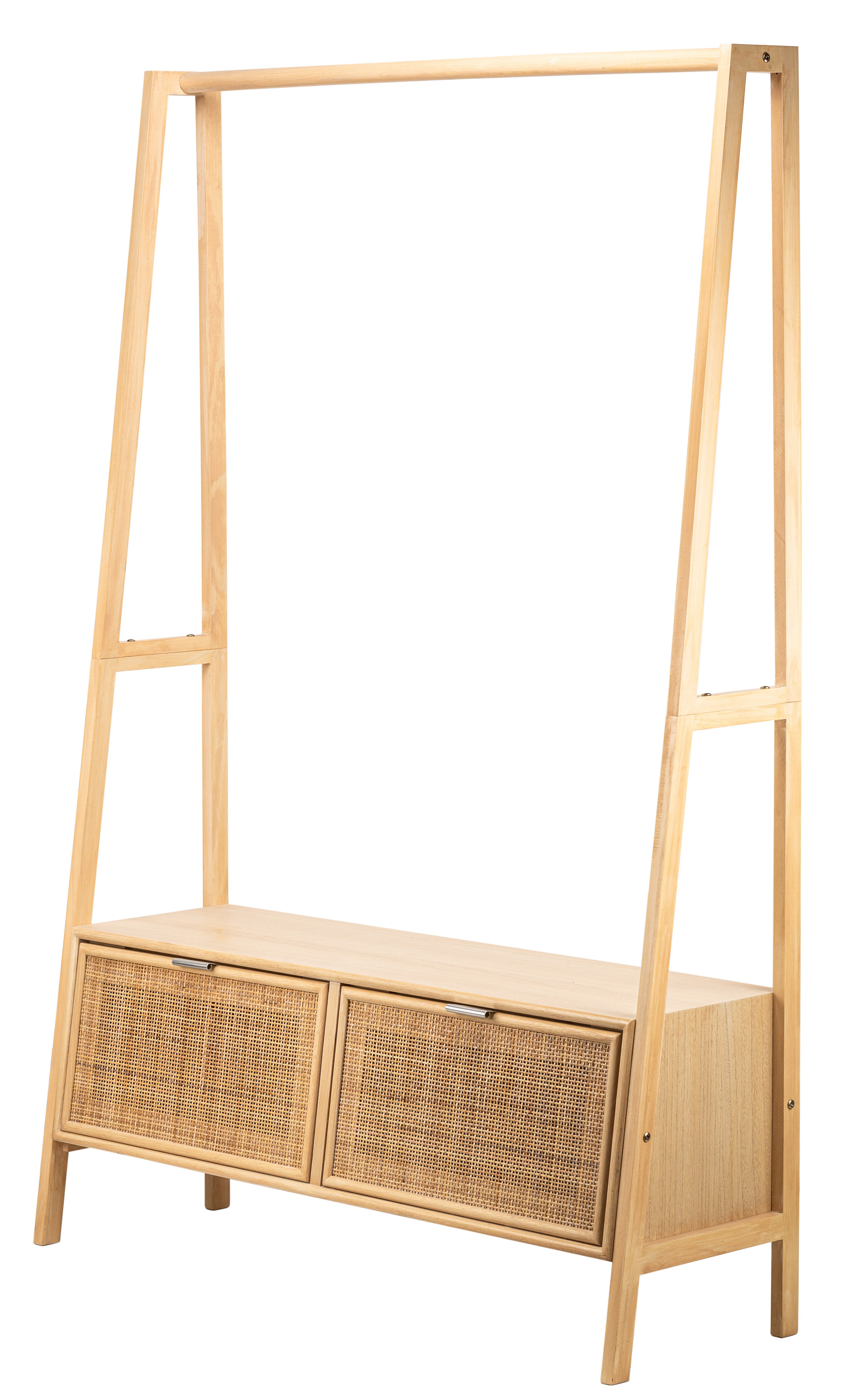 Bay Isle Home™ Ronni Rattan and Wood Coat Rack | Wayfair