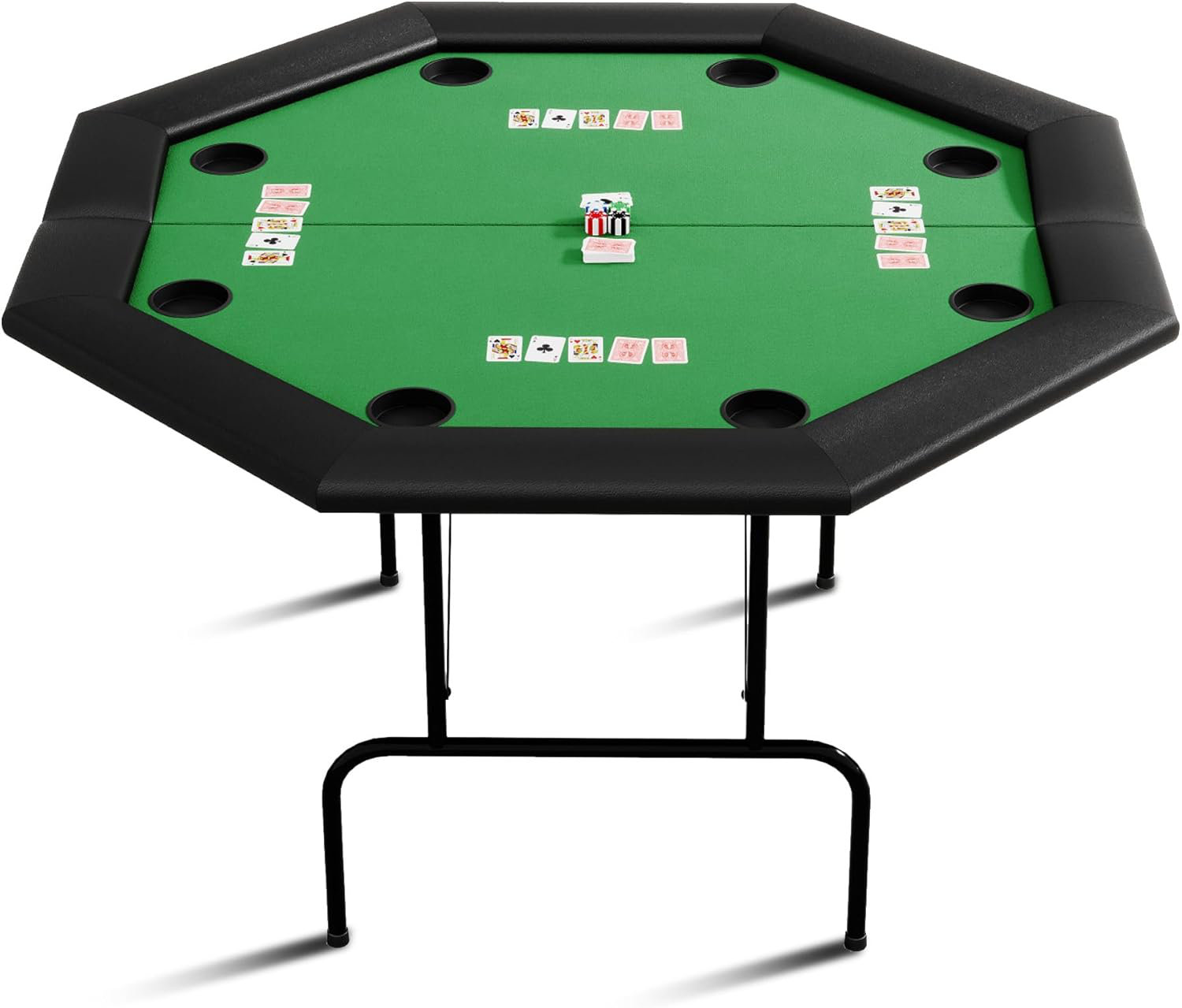 gaomon Octagon Poker Table with Collapsible Legs, Casino Leisure Gamimg Table for 8 Players ...