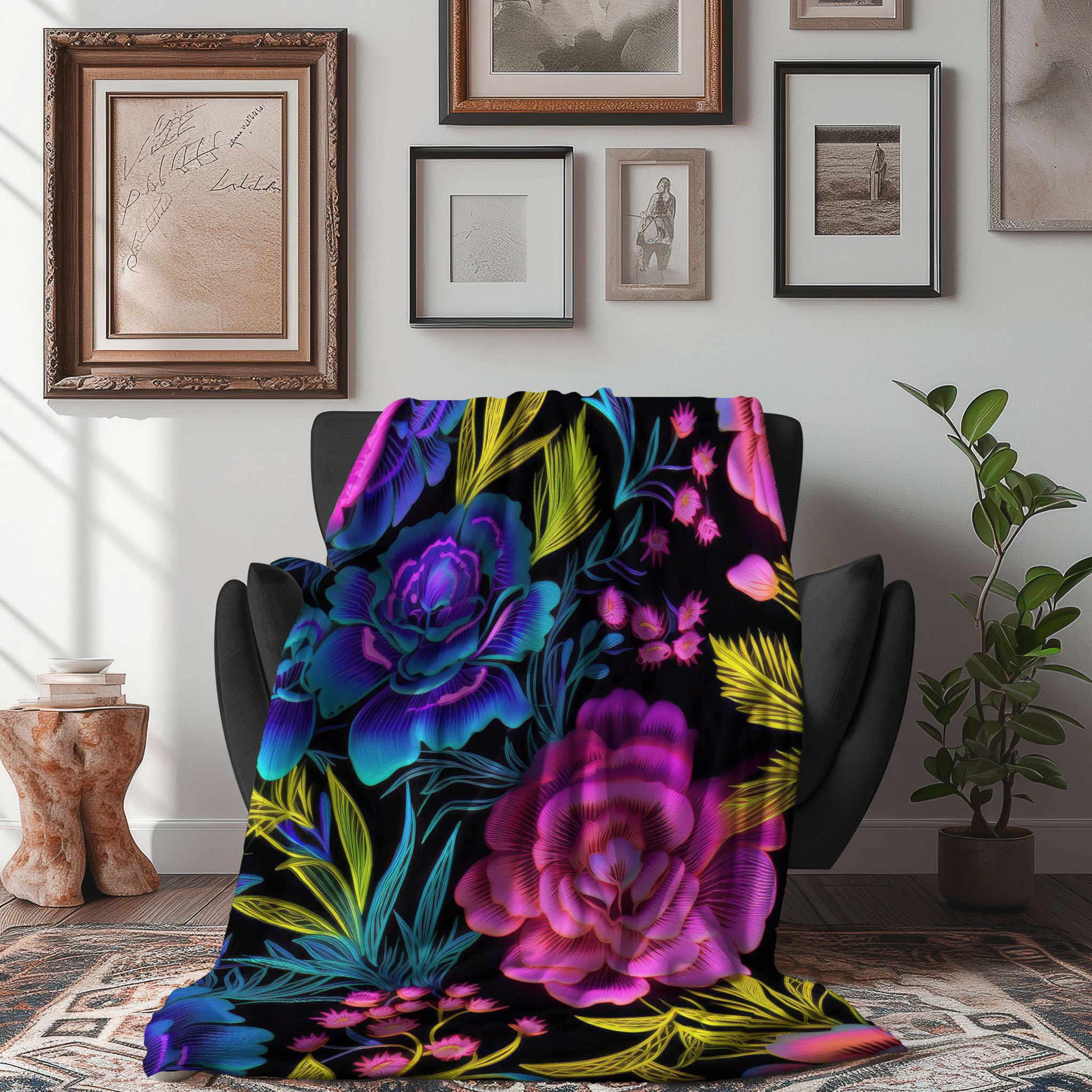 MentionedYou Luminous Threaded Bouquet - 1 Piece Premium Sherpa Throw ...