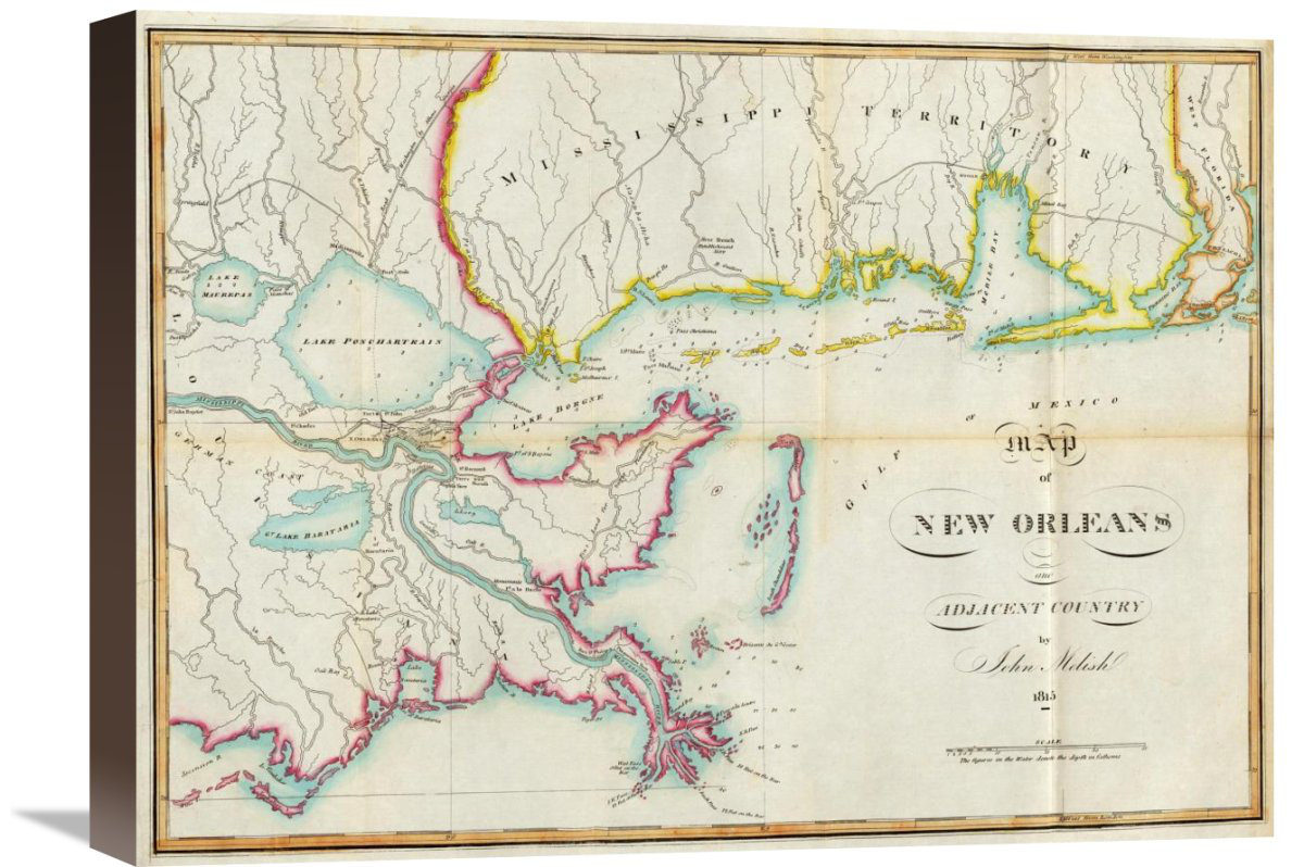 Global Gallery Map Of New Orleans And Adjacent Country, 1815 On Canvas ...