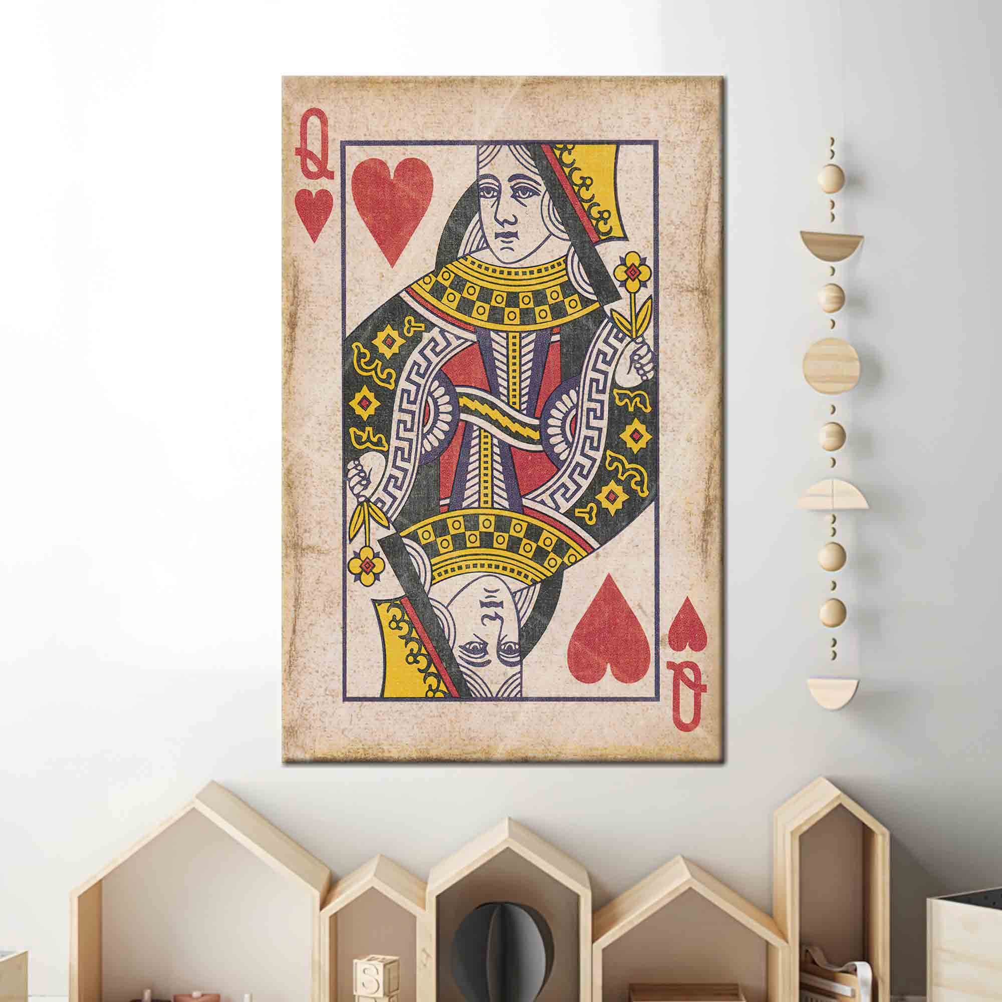 kayra export Abstract Queen Playing Card Printed Canvas for Modern Play ...