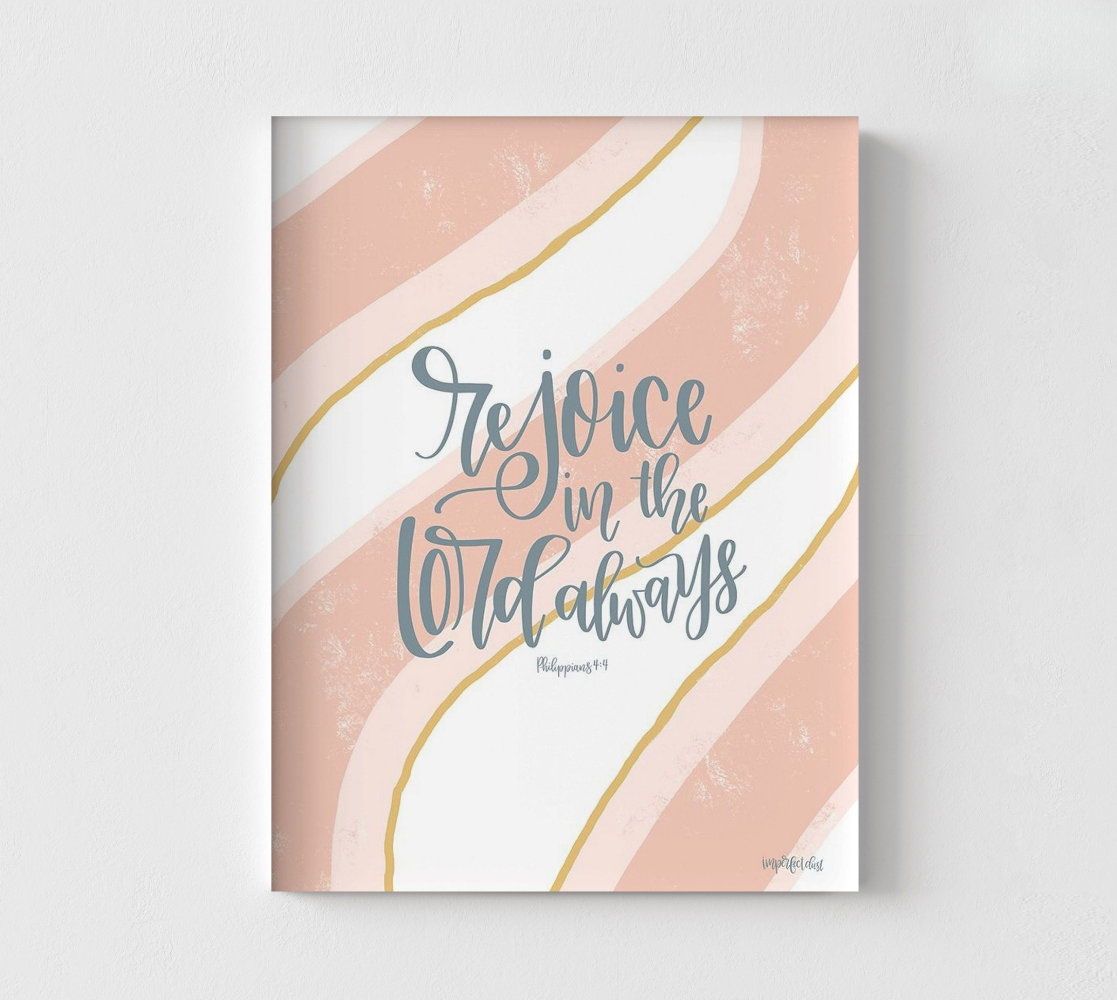 WeFrameArt Rejoice In The Lord Always, Philippians 4:4 Poster, Large ...