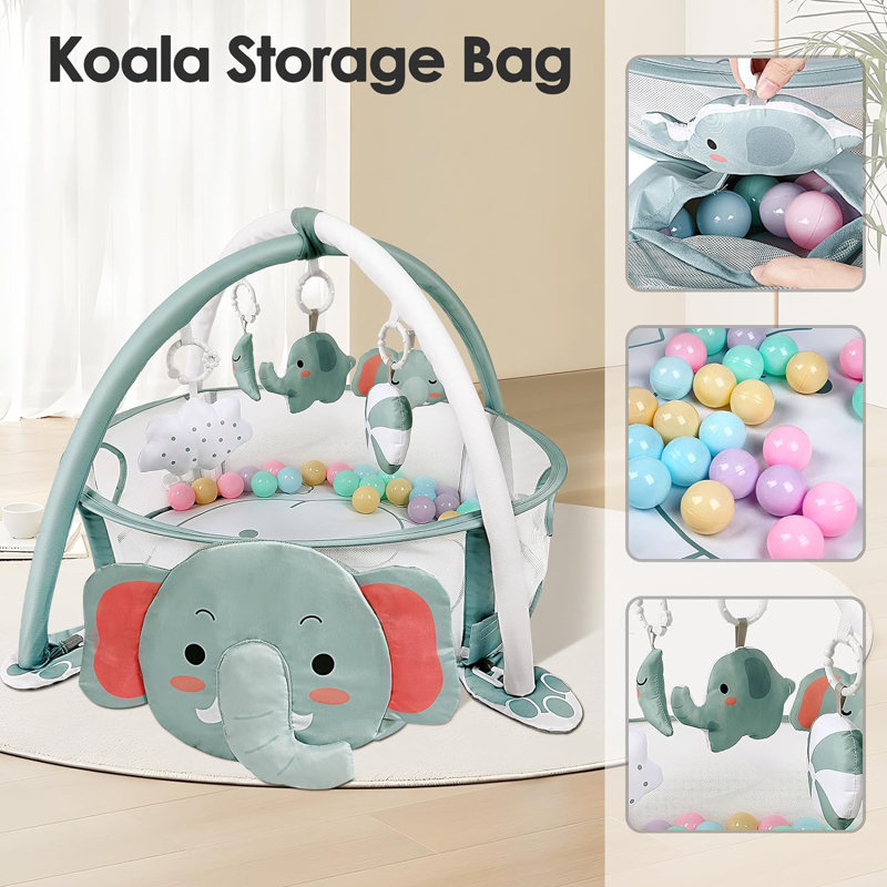 dearlomum 27.6 L Elephant Baby Play Mat Baby Gym,Ball Pit Including 30 ...
