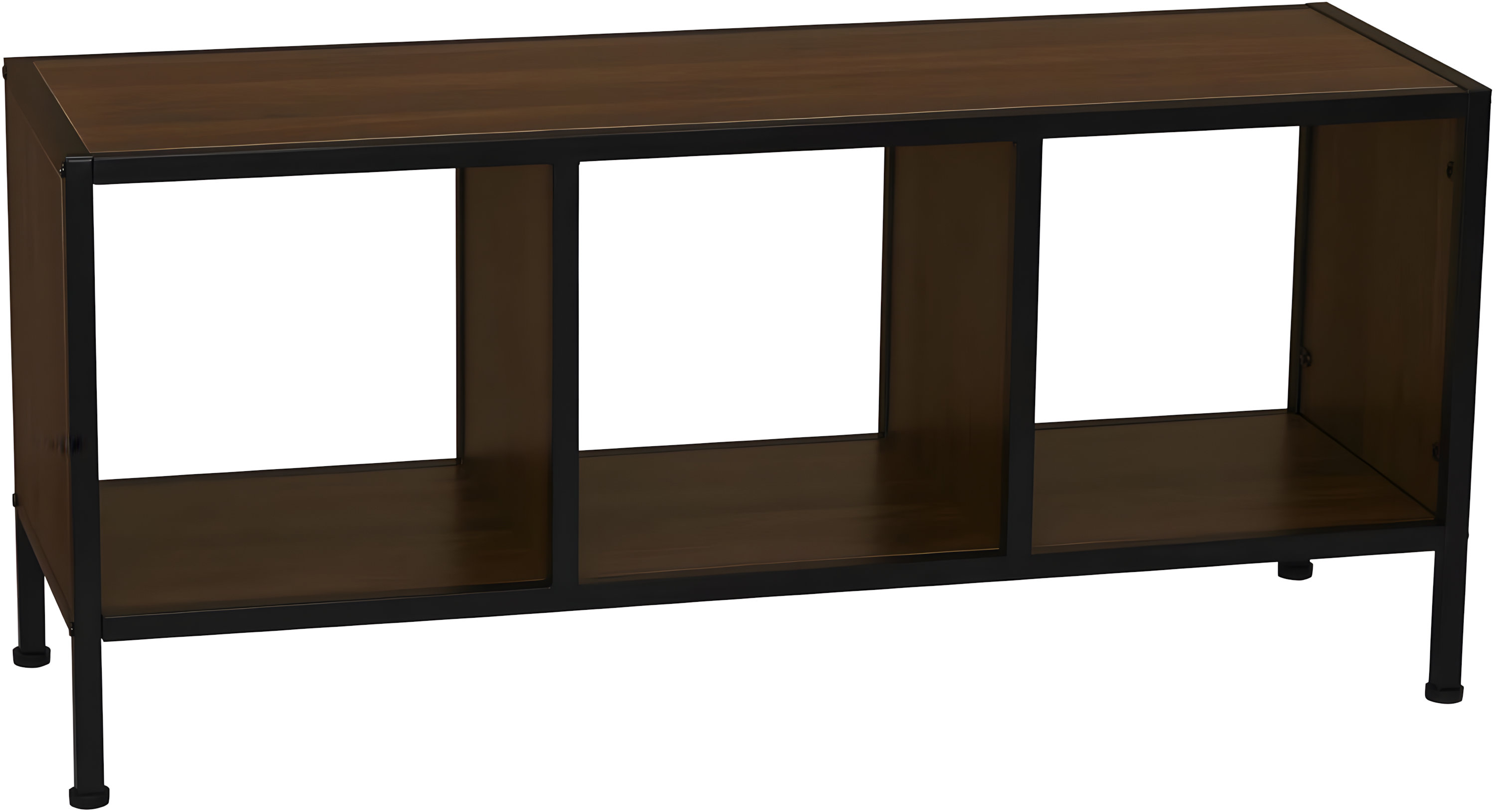 Latitude Run® Modern Walnut Cubby Coffee Table With Storage Cubes And ...