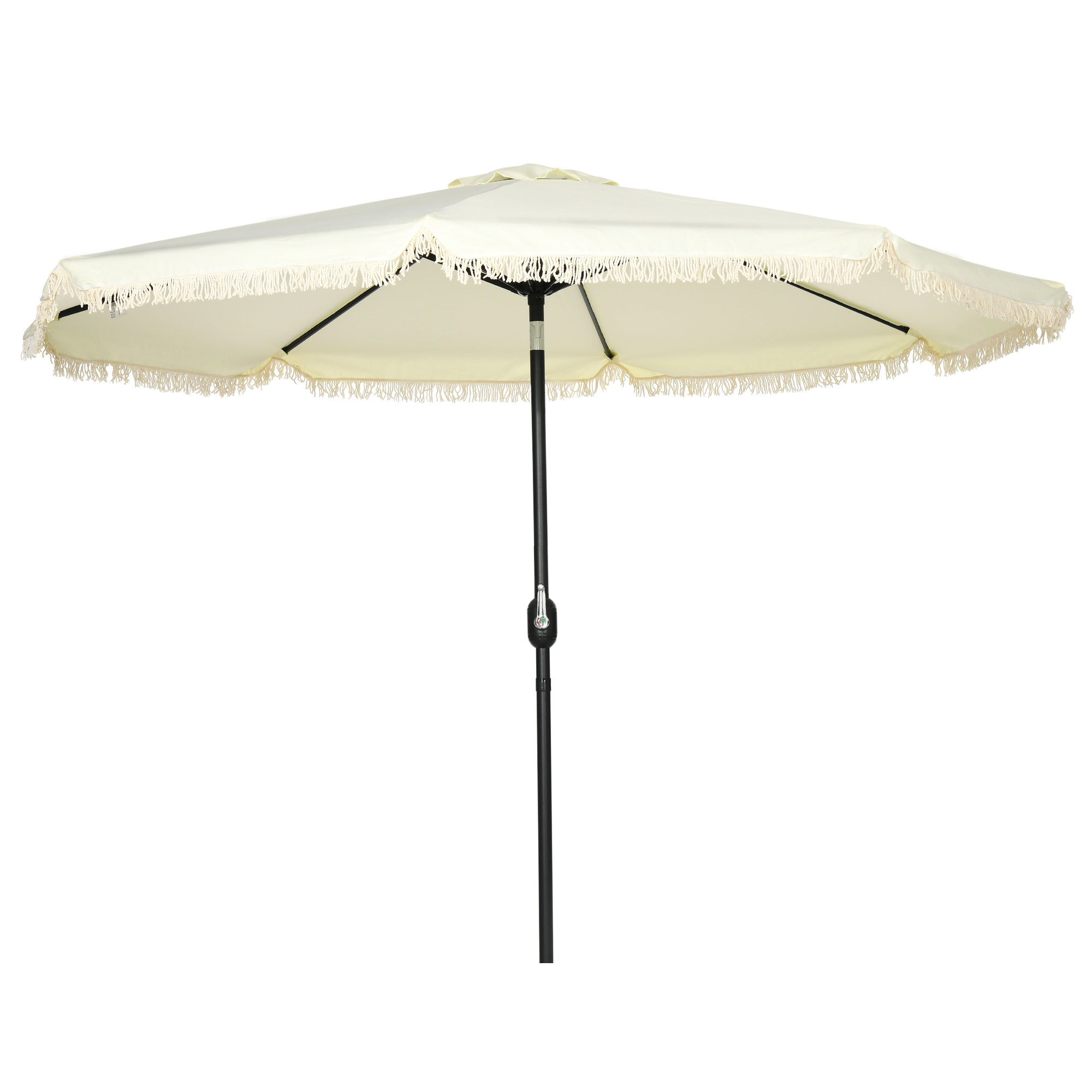Dakota Fields Patio Umbrella with Push Button Tilt and Crank, Ruffled ...