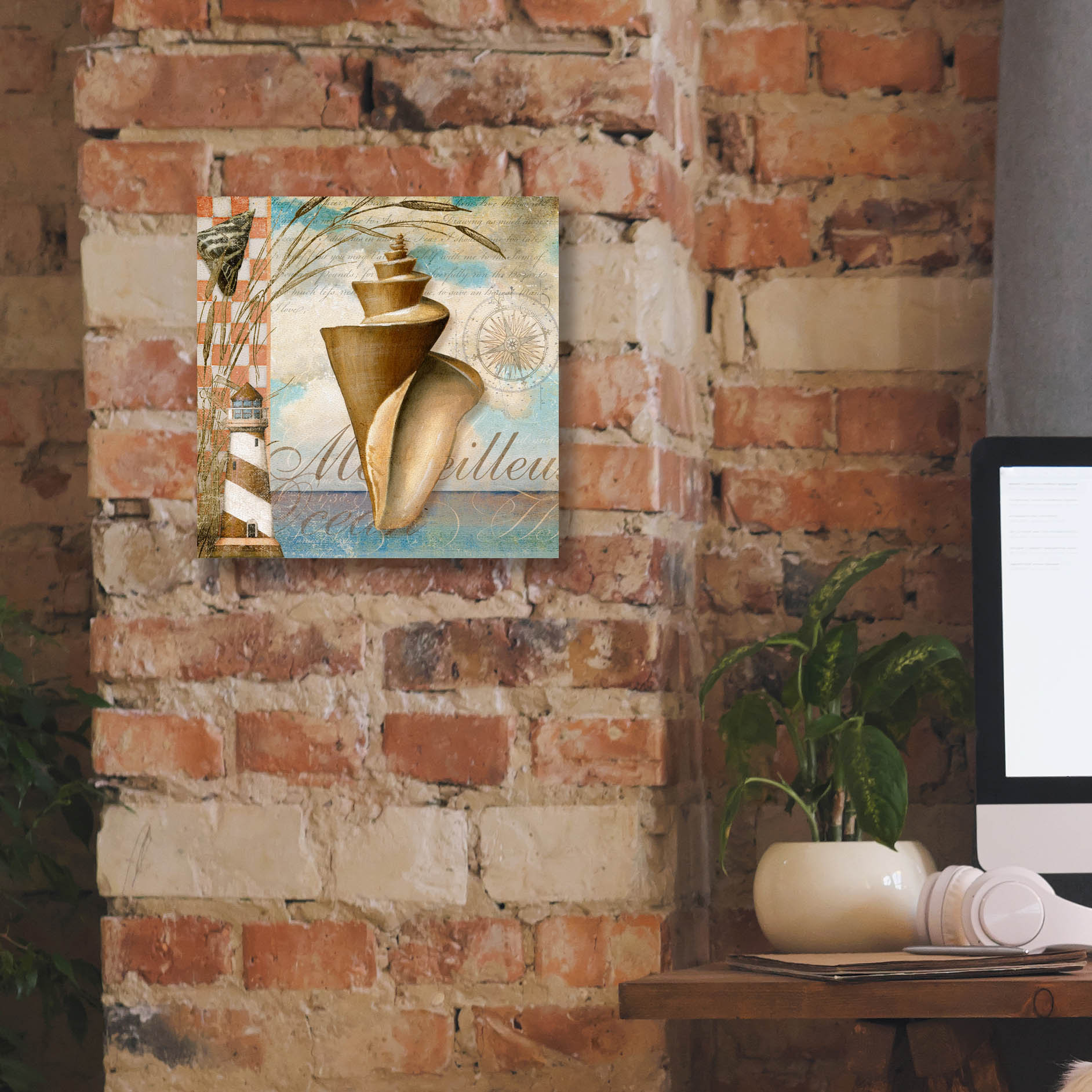 Highland Dunes 'Shell Dreams 1' by Art Licensing Studio Canvas Wall Art ...