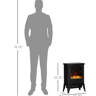 Latitude Run® 22" Electric Fireplace Stove, , 750W & 1500W, Black ...
