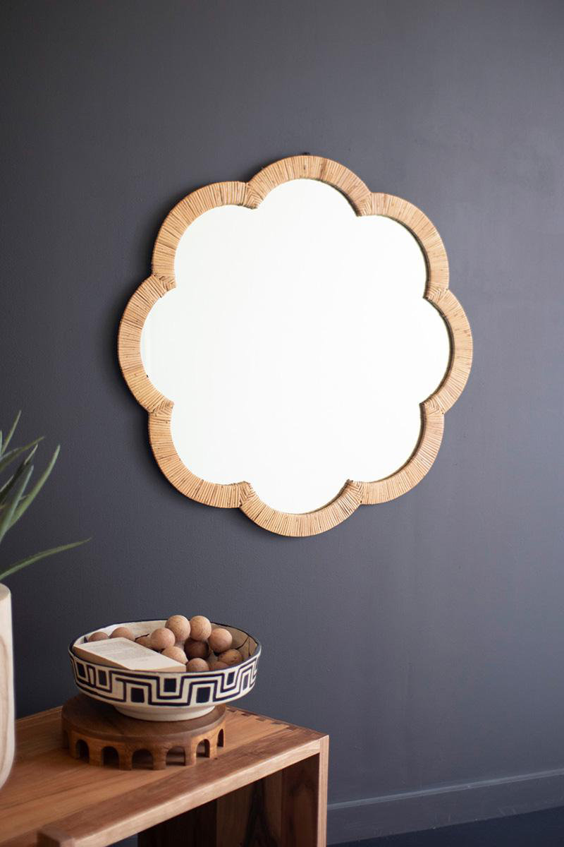 Birch Lane™ Westwick Cane Wavy Wall Mirror | Wayfair