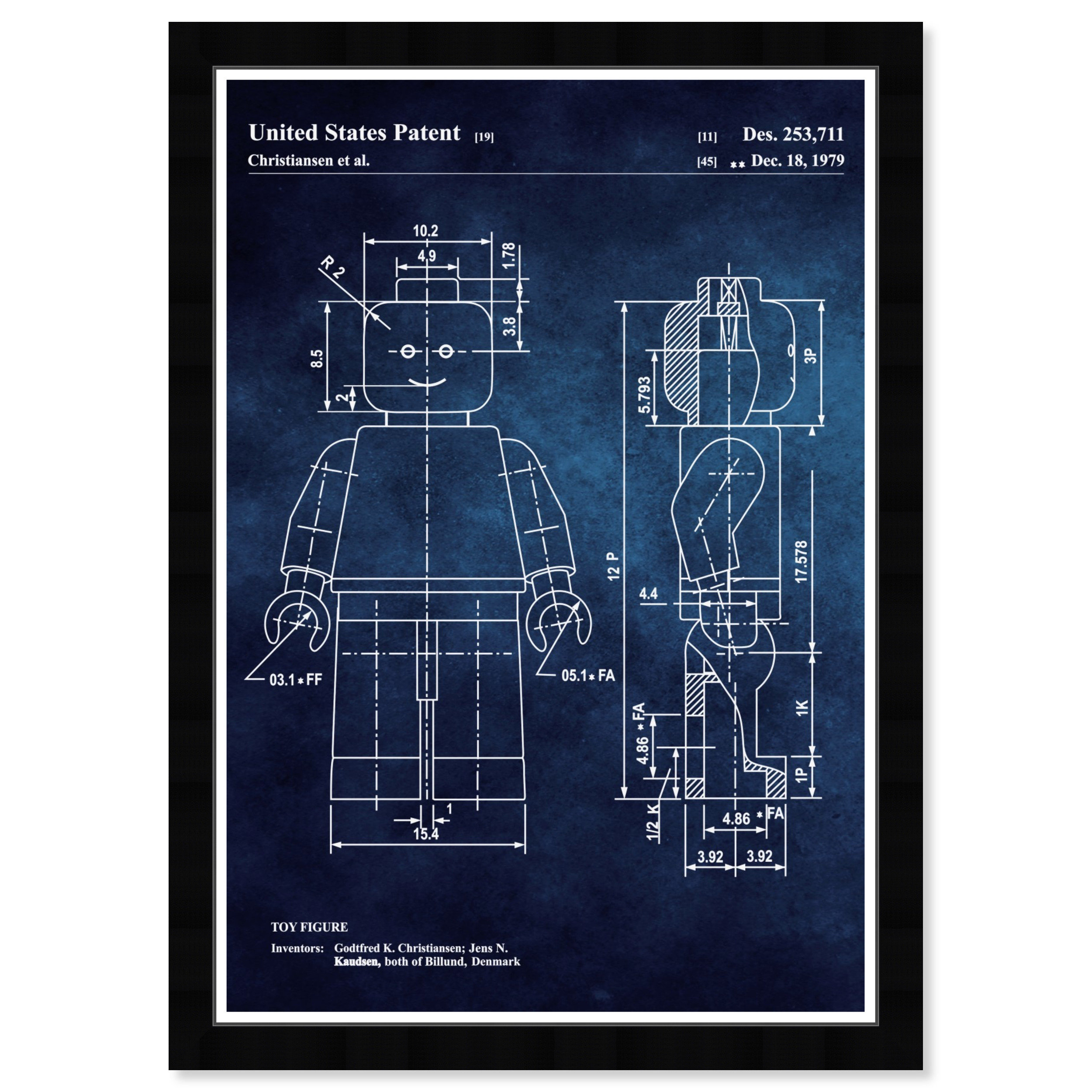 Mason & Marbles 'Lego Toy Figure 1979 Blue Chalkboard Toys' - Picture ...