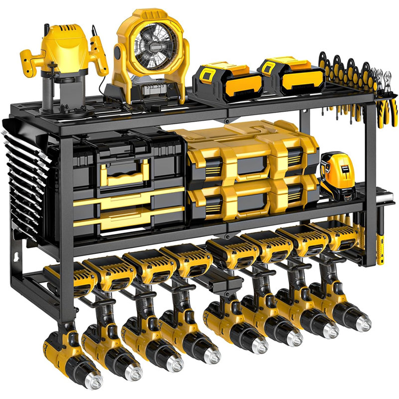 TWDAI Heavy Duty Wall-Mounted Power Tool Organizer With 3 Tiers, 8 ...