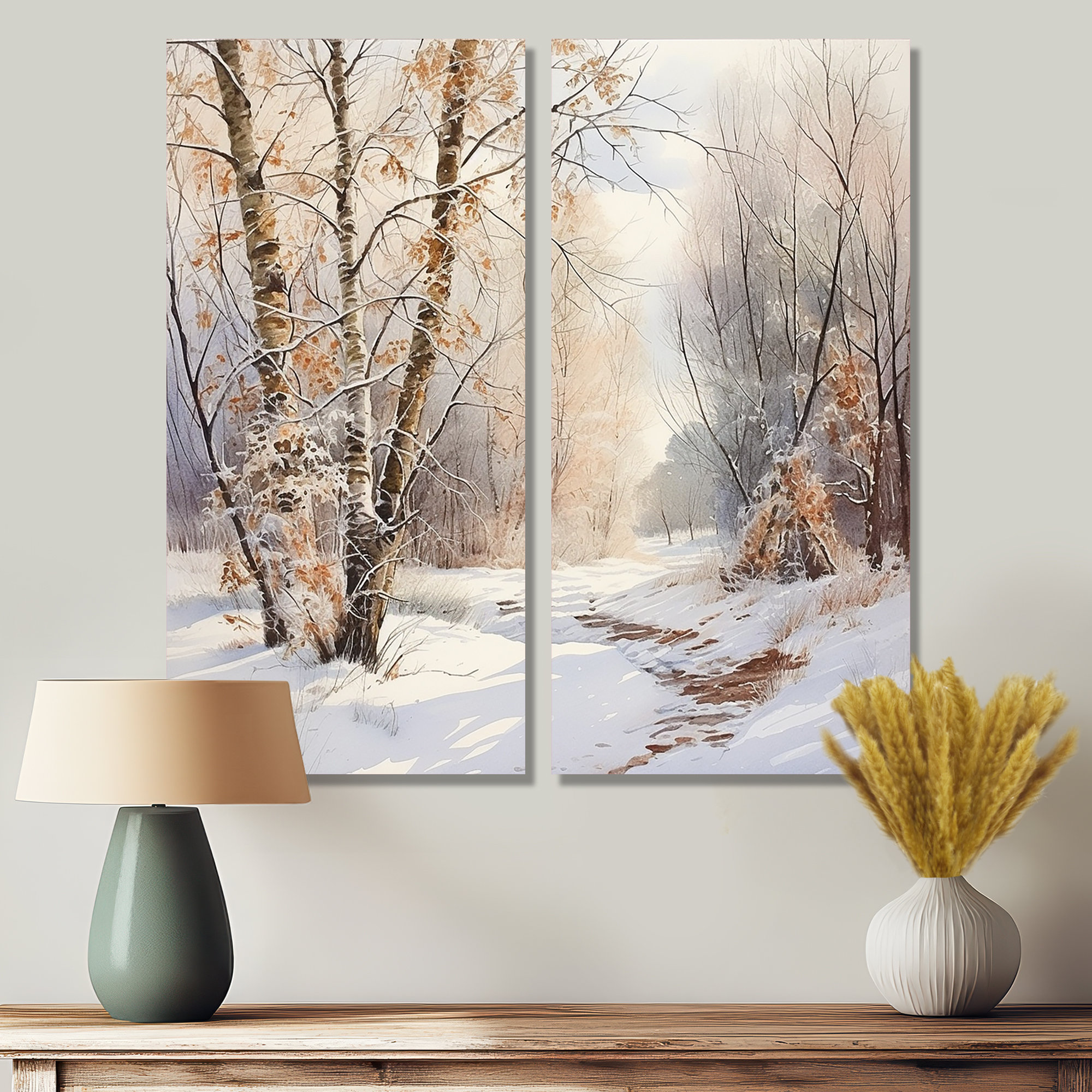 Millwood Pines Trees Charm In Winter - Trees Canvas Wall Art | Wayfair