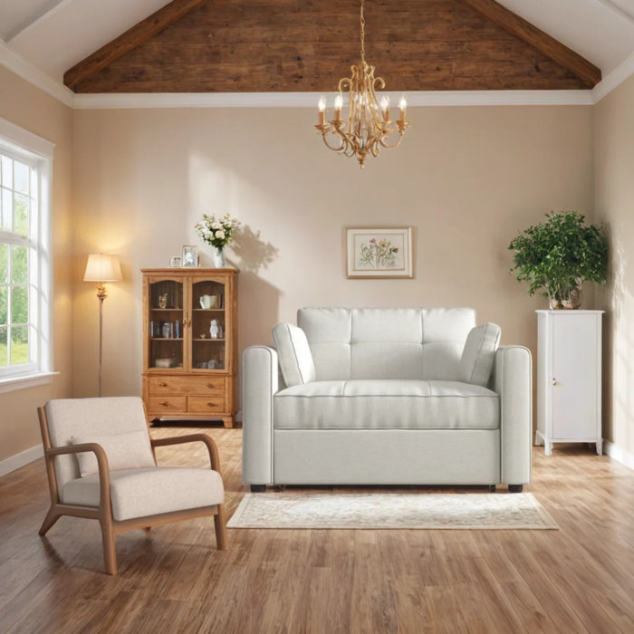 George Oliver Sharray 2-Piece Modern Linen Blend Upholstered Tufted ...