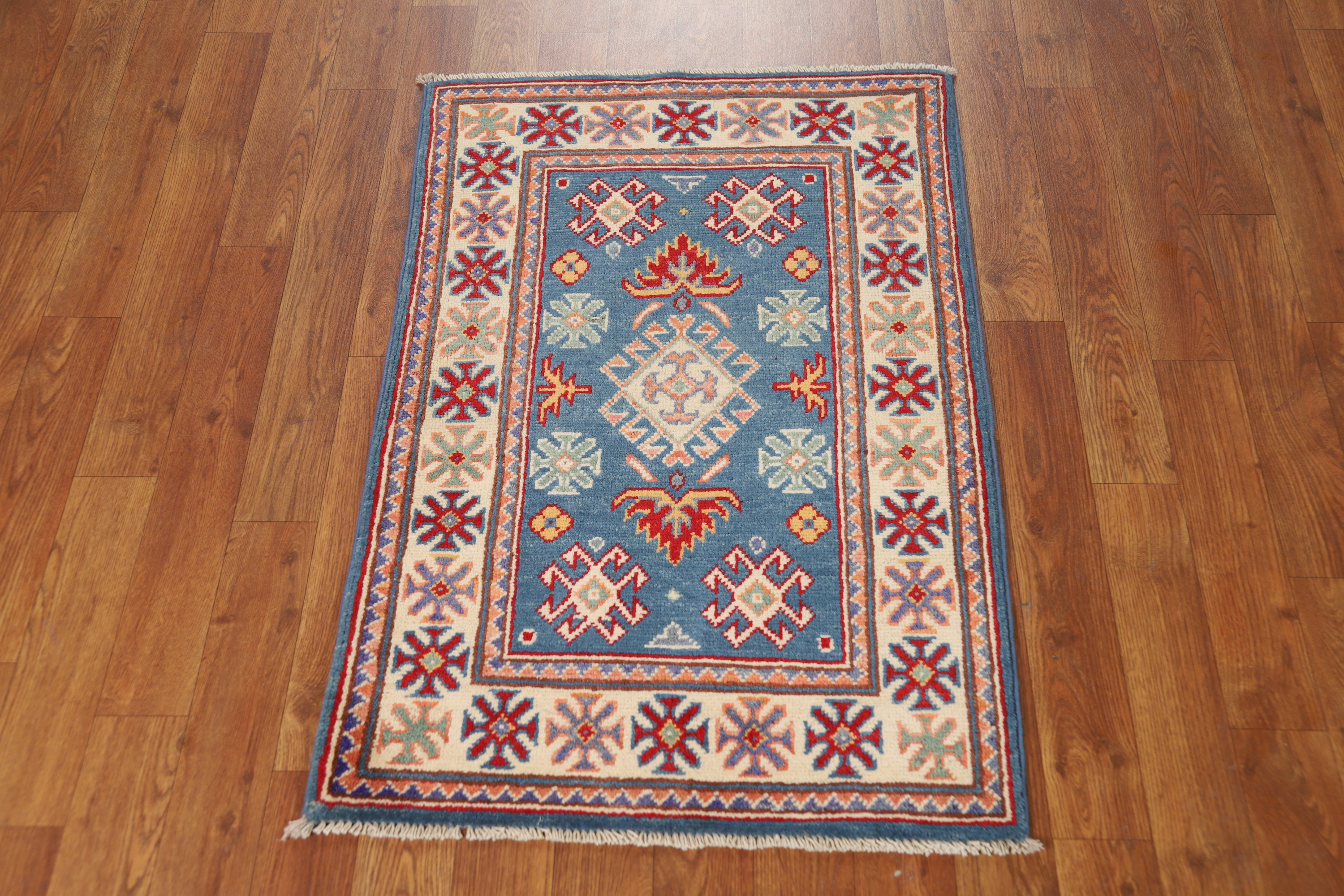 Bungalow Rose Handmade Blue Kazak Oriental Accent Rug 2x3 | Wayfair