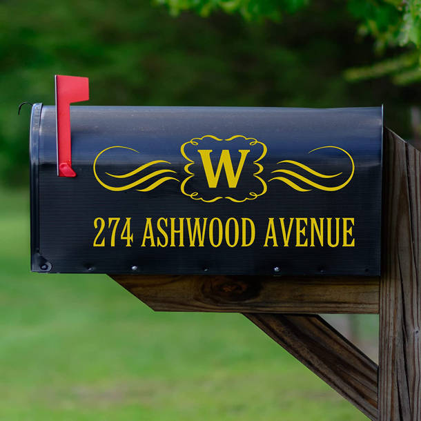 VWAQ Custom Letters Personalized Decals Street Address Mailbox Cover ...