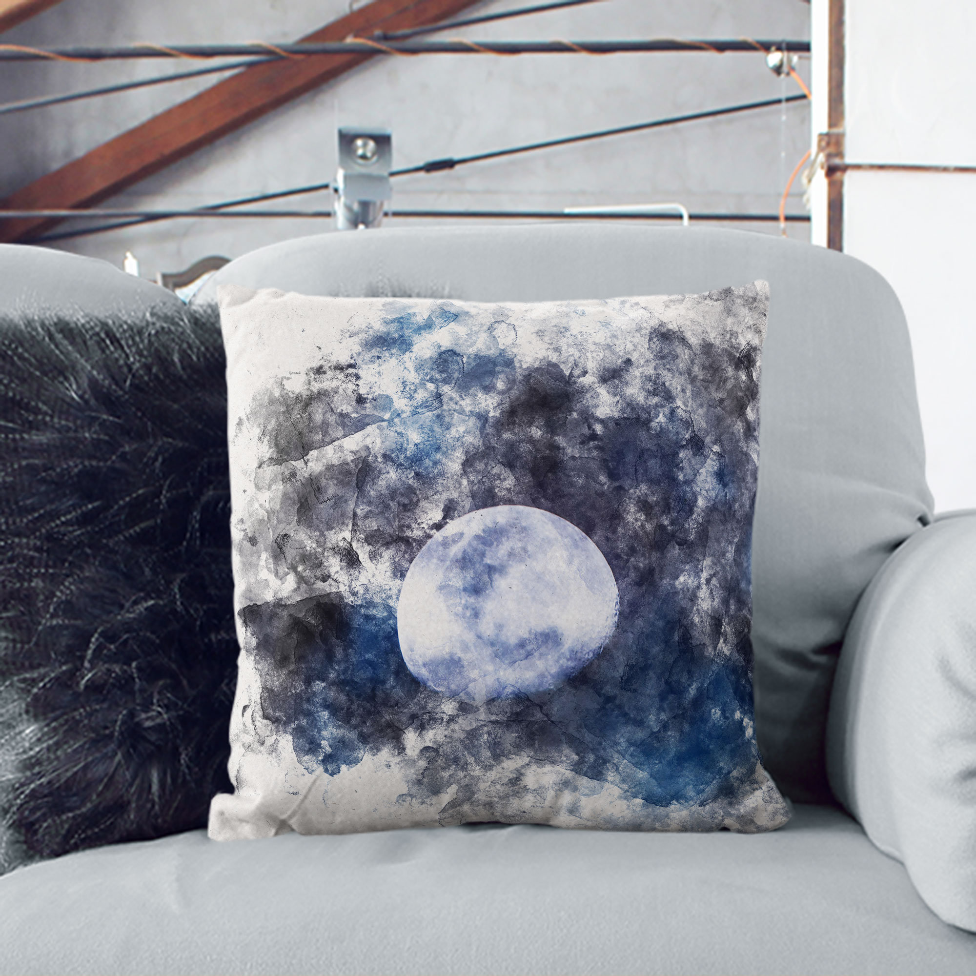 East Urban Home Shadow Moon Cushion with Filling | Wayfair.co.uk