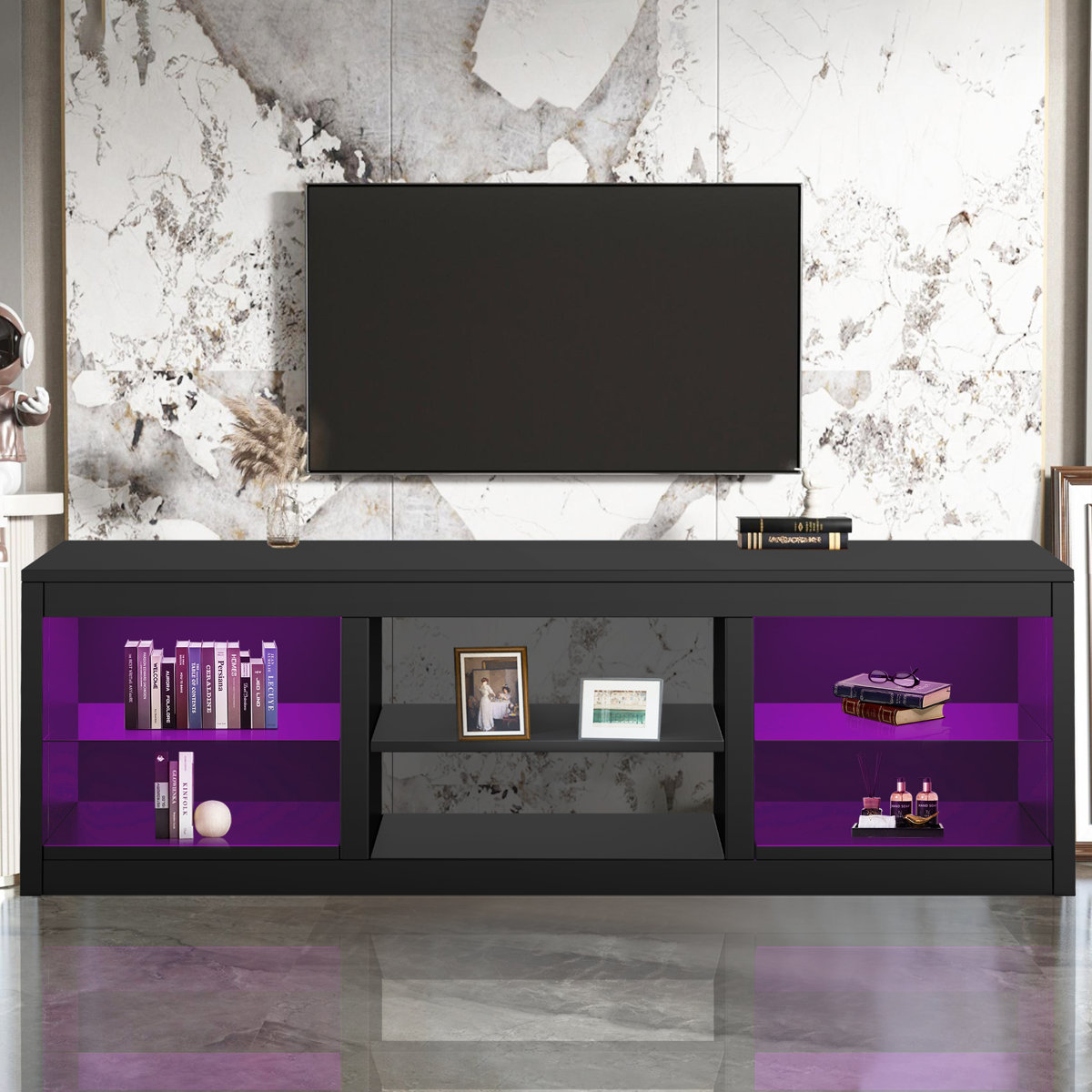 Wrought Studio™ Alcena 66'' LED TV Stand for TVs up to 75'', Gaming ...
