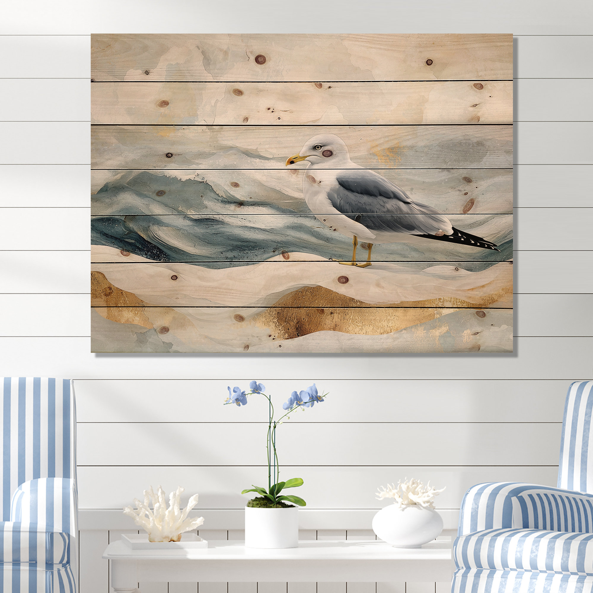 Ophelia & Co. Marble Seagull Bird Flight Of The Coast III - Seagull ...