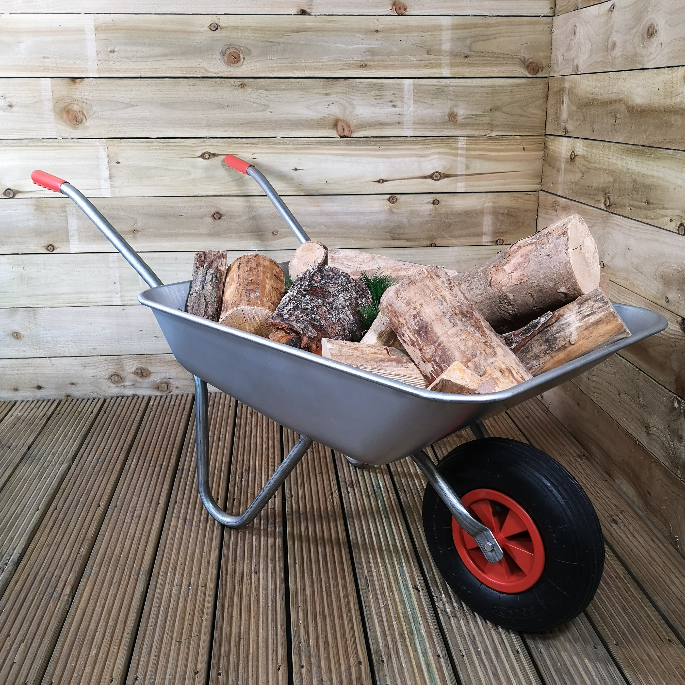 Samuel ALEXANDER 65 Litre 60kg Capacity Galvanised Metal Garden Cart ...