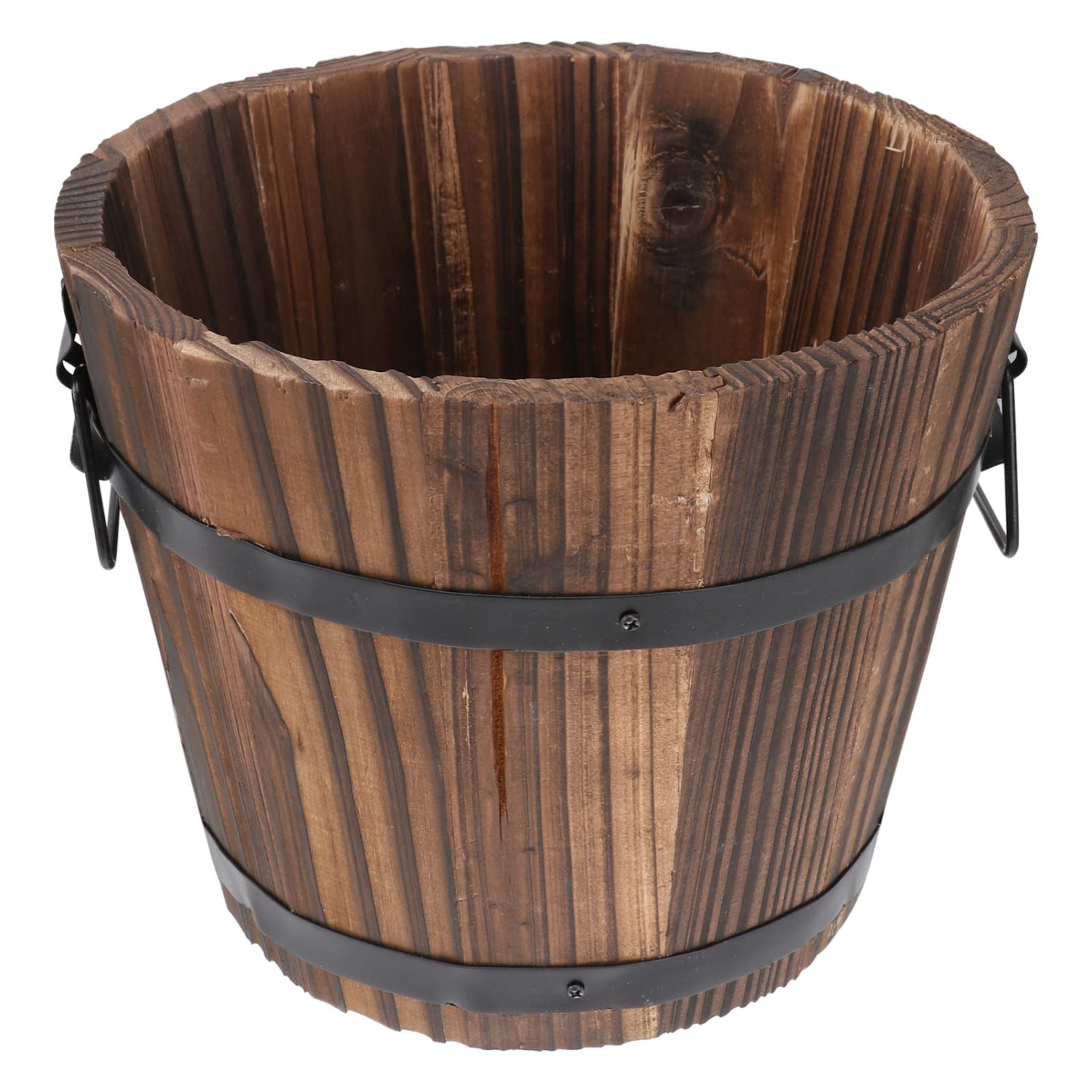 Ophelia & Co. Wooden Barrel Planter Whiskey Barrel Planter Garden ...
