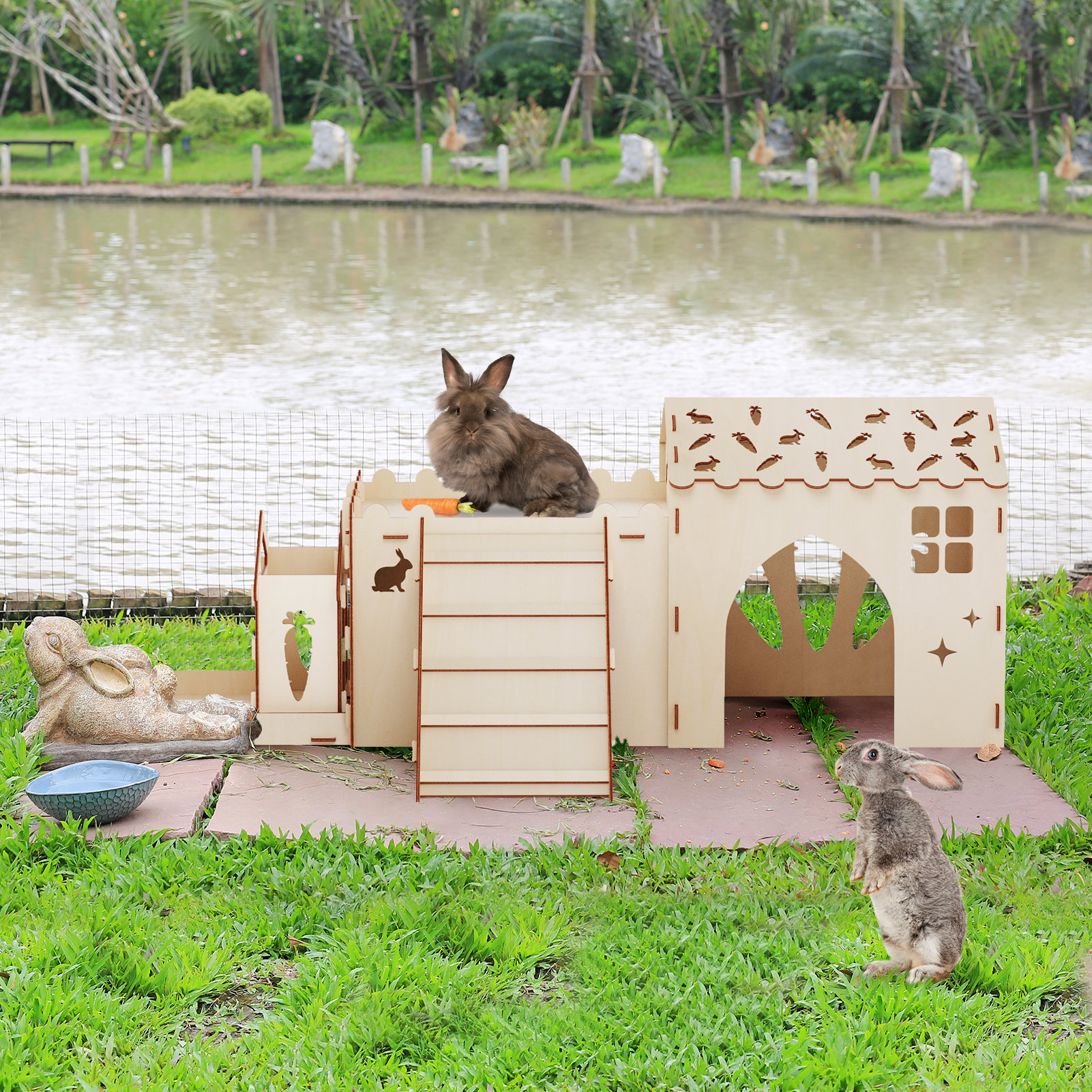 Tucker Murphy Pet™ Dorsi 2 Houses Rabbit House Portable Small Animal ...
