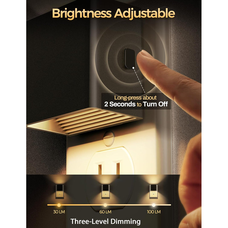 YESCAD 3 Level Brightness Adjustable Night Light | Wayfair