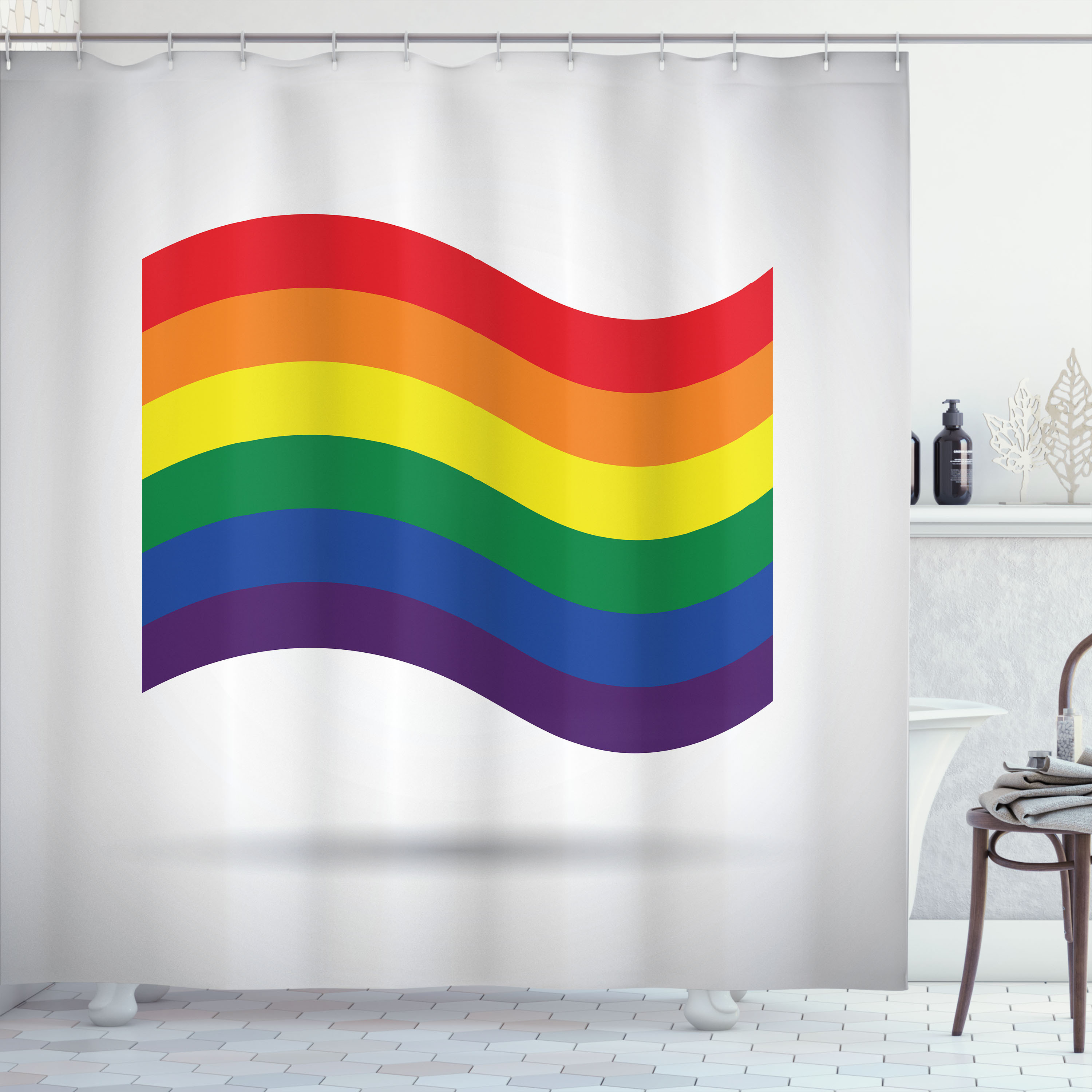 East Urban Home Pride Shower Curtain Waving Flag Illustration ...