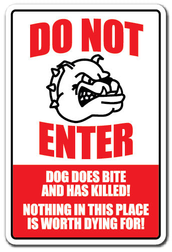 SignMission DO NOT ENTER DOG HAS KILLED Decal Warning Dog Beware Animal ...