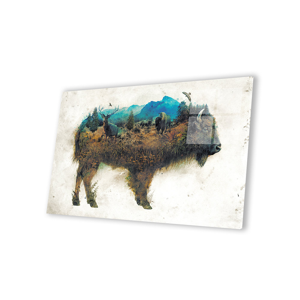 Loon Peak® Surreal Bison Print On Acrylic Glass | Wayfair