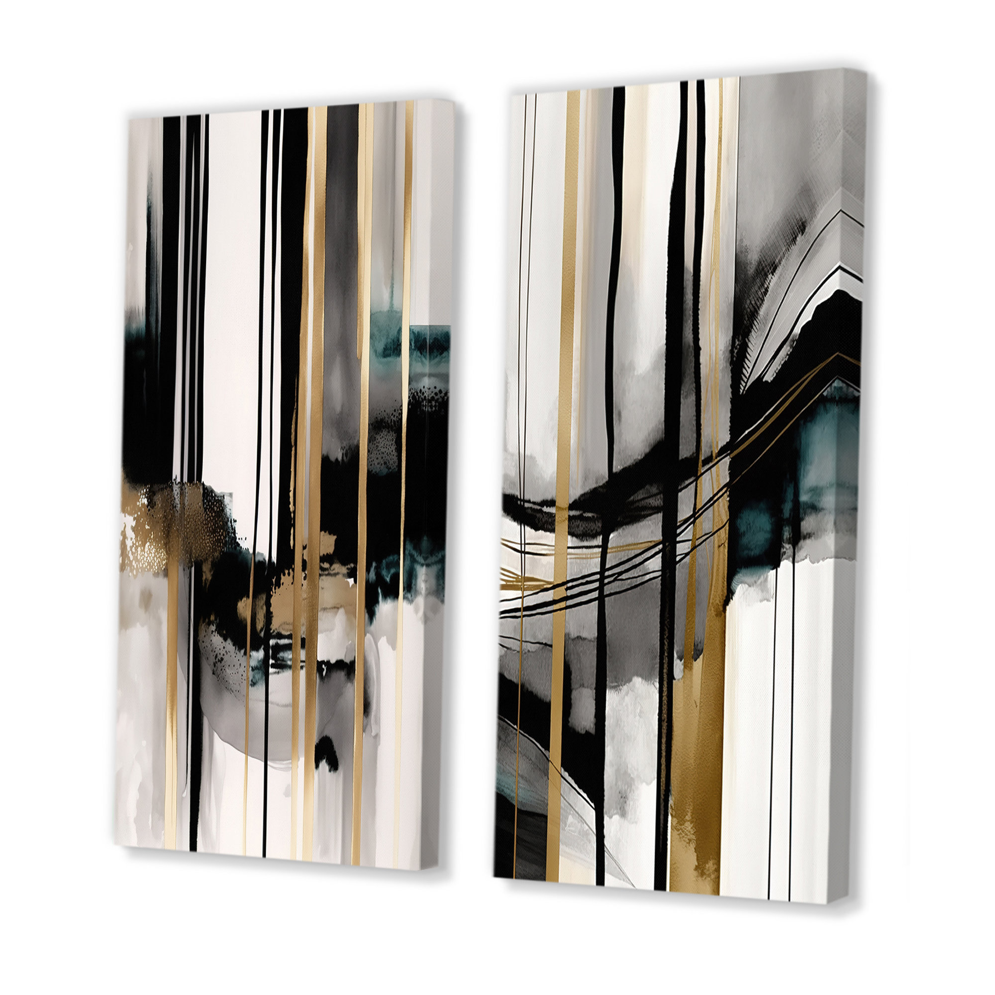 Ivy Bronx " Abstract Transitional Shapes " 2 - Pieces on Canvas | Wayfair