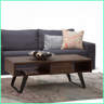 17 Stories Modern Industrial Distressed Brown Coffee Table - Solid ...