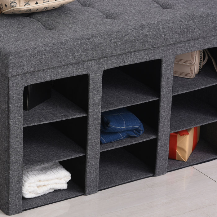 Latitude Run® Modern Folding 9 Pair Shoe Storage Bench & Reviews | Wayfair