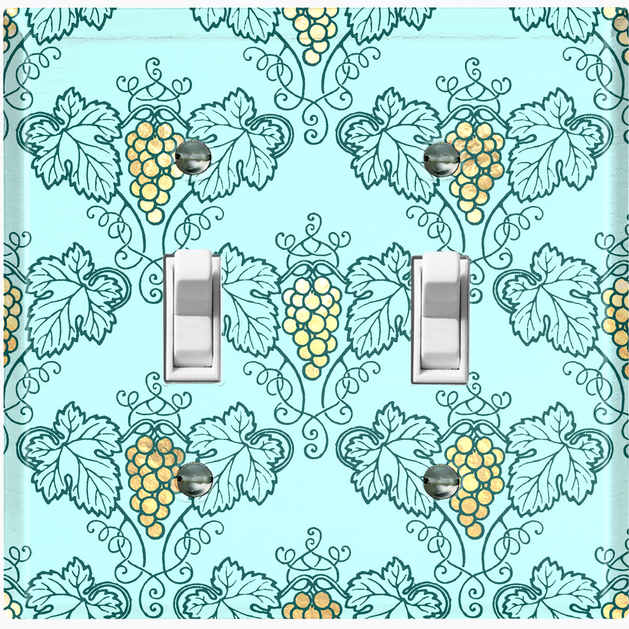 WorldAcc Metal Light Switch Plate Outlet Cover (Damask Yellow Grapes ...