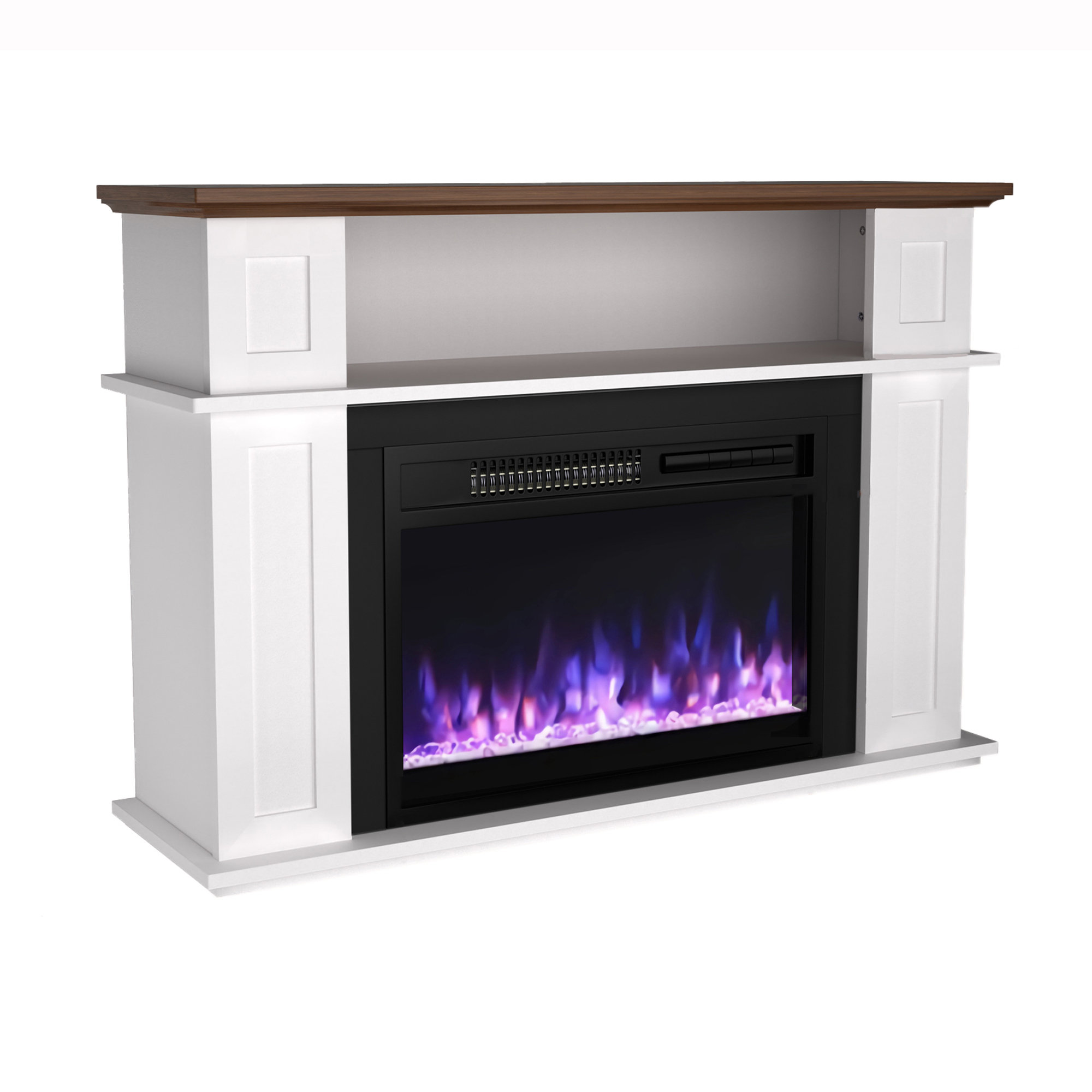 Winston Porter 41" Electric Fireplace With Mantel, Freestanding ...