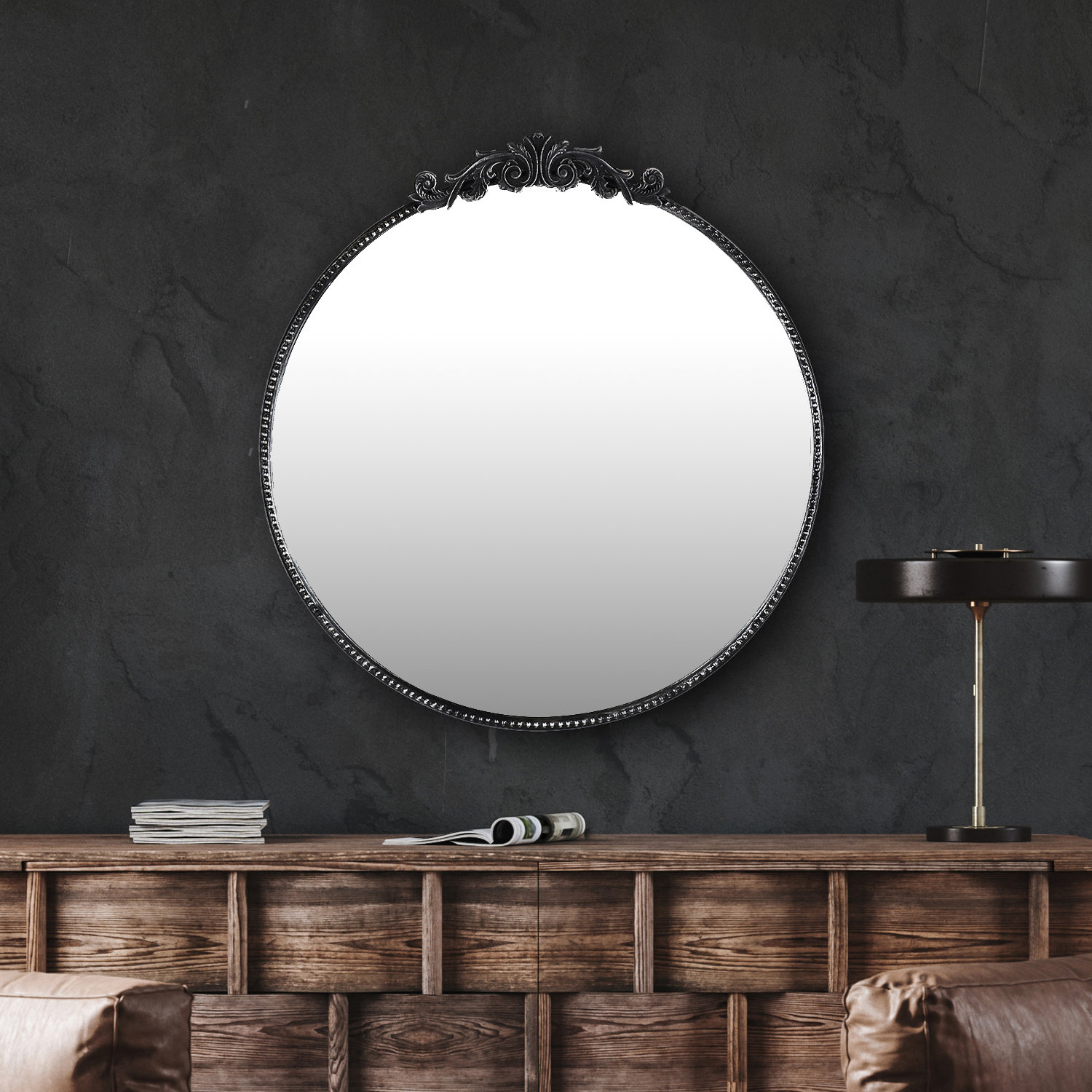 Rosdorf Park Mirrorize Traditional Baroque Inspired French Ornate Round ...