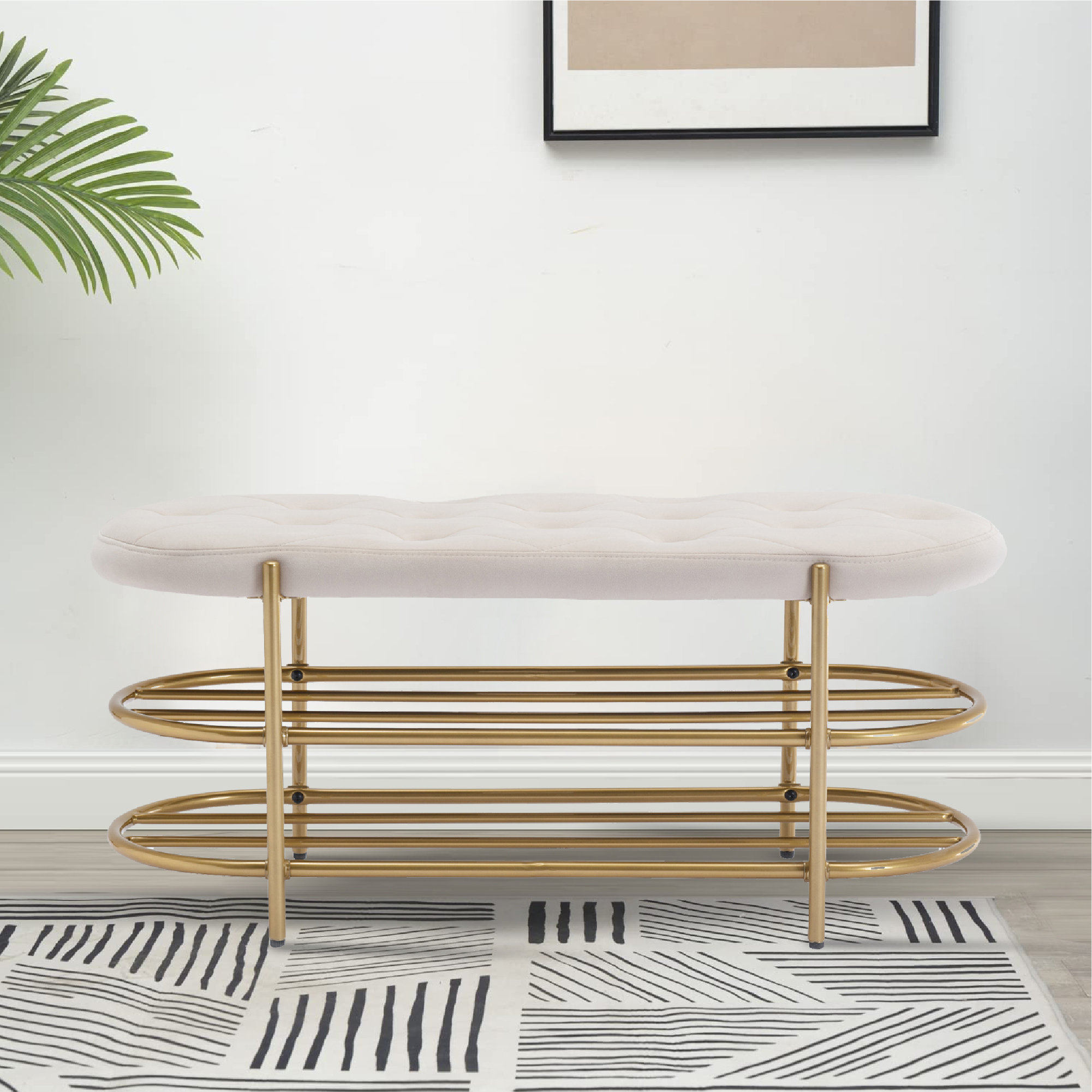 Mercer41 Lylarae Upholstered Shelves Storage Bench & Reviews | Wayfair