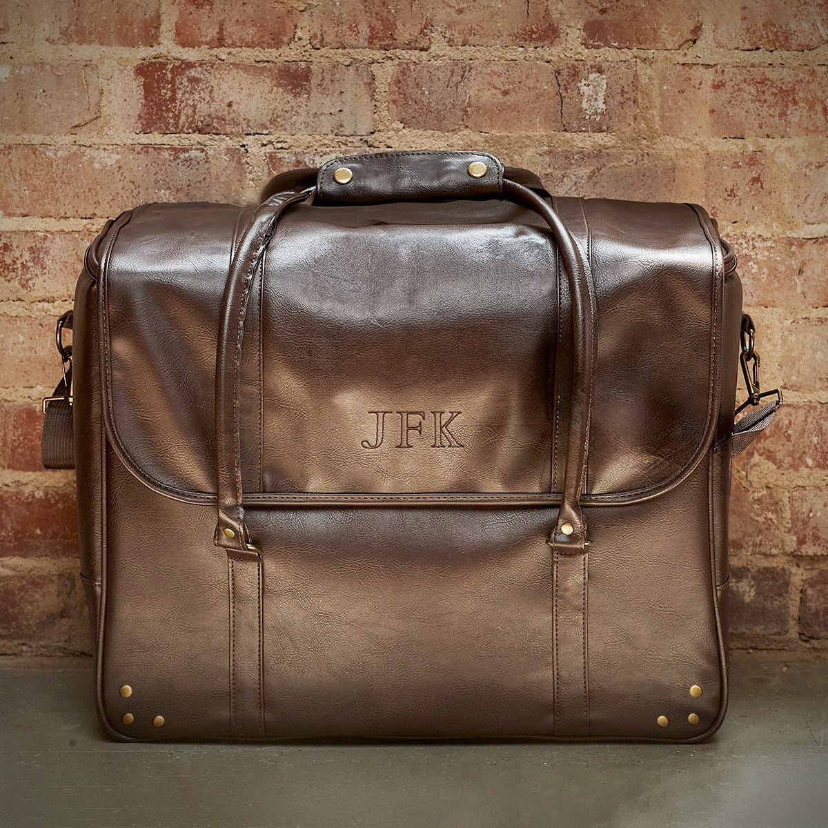Home Wet Bar Luxury 6-bottle Insulated Weekender Bag - Leather Whiskey ...