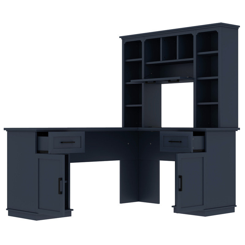 One Allium Way L-Shaped Executive Computer Desk with Storage Cabinets ...