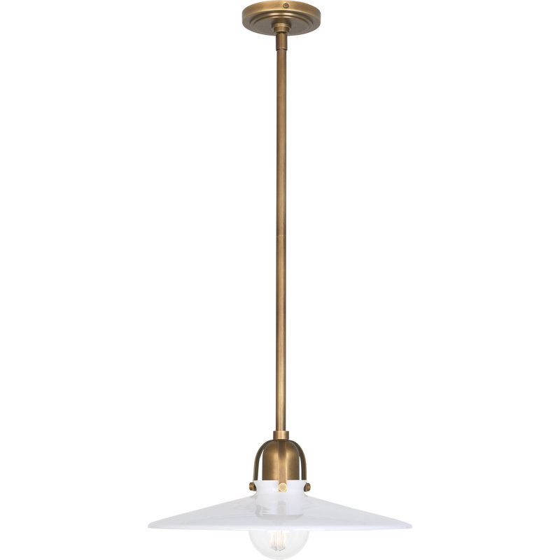 Wildon Home® Stylish Deep Patina Pendant Light With White Frosted Glass ...