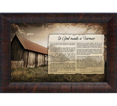 Latitude Run® So God Made A Farmer - Poem Framed On Paper by Paul ...