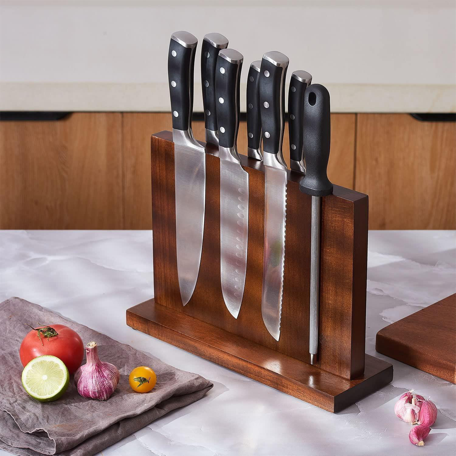 X－MAX FURNITURE Magnetic Knife Block Kitchen Knife Holder Without ...