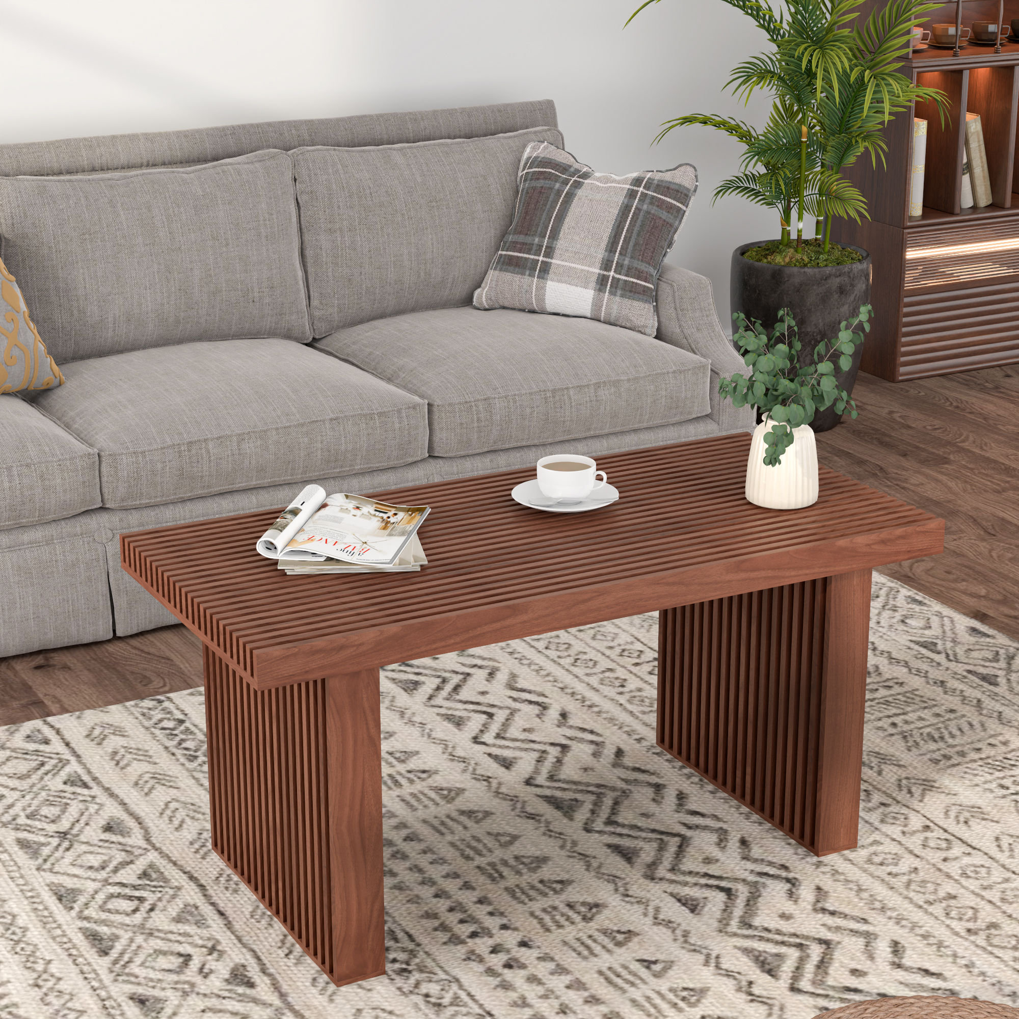 Ebern Designs 41" Wide Rectangular Coffee Table, Modern Rectangle ...