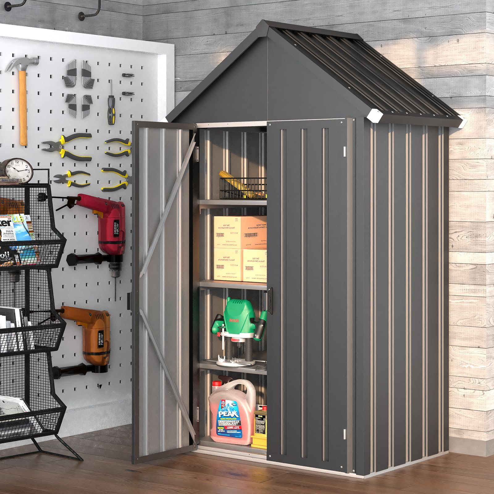 YODOLLA Waterproof Outdoor Storage Cabinet With Shelves - Wayfair Canada