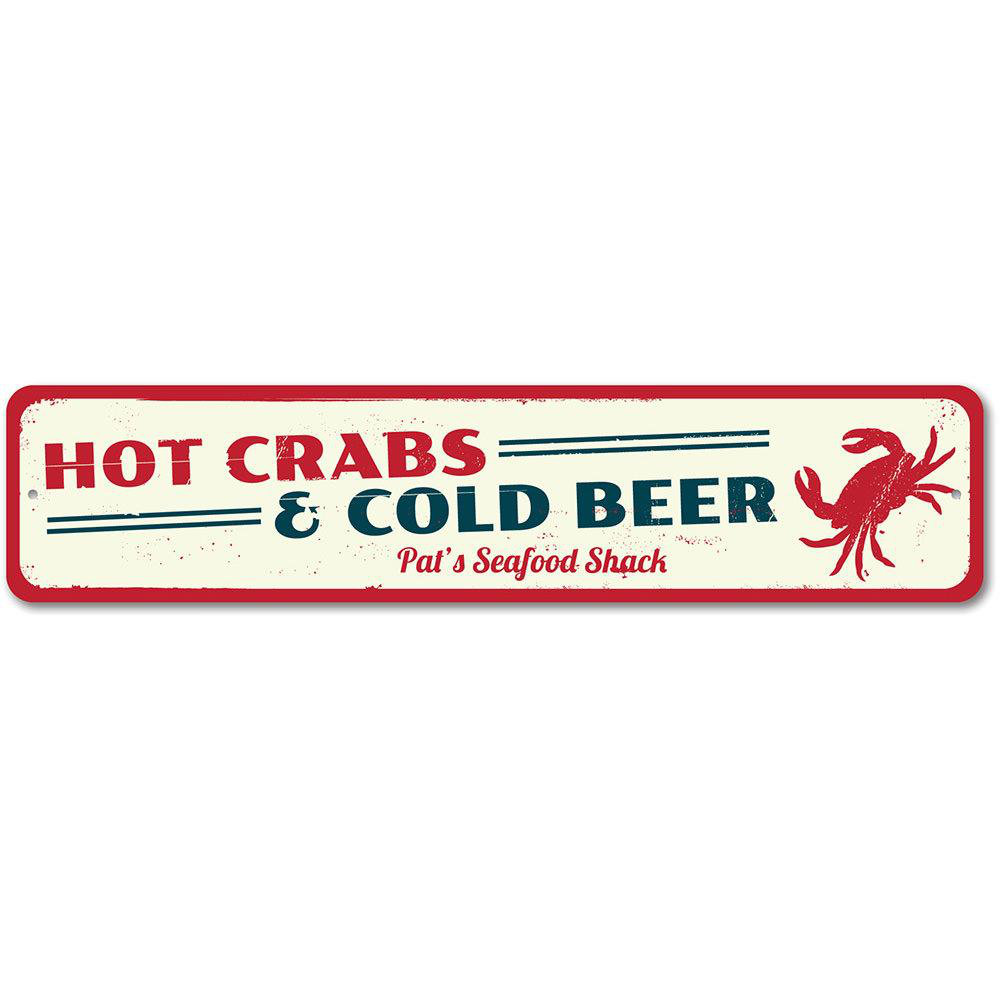 Lizton Sign Shop, Inc Hot Crabs & Cold Beer Aluminum Sign | Wayfair