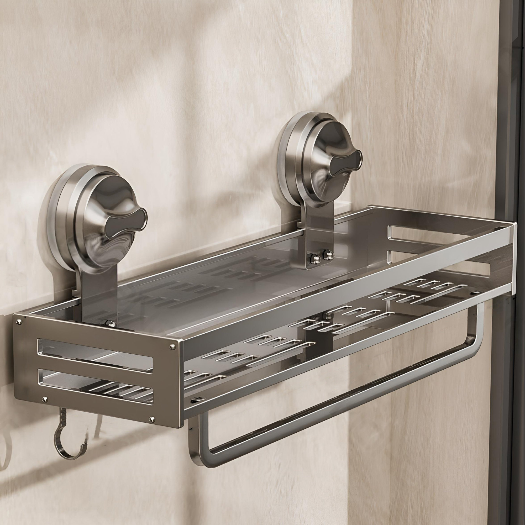 Brayden Studio® Suction Cup Storage Rack, Bathroom, Non Perforated ...