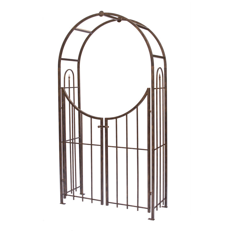 Lily Manor 17.27cm W x 17.27cm D Steel Arbour with Gate & Reviews ...