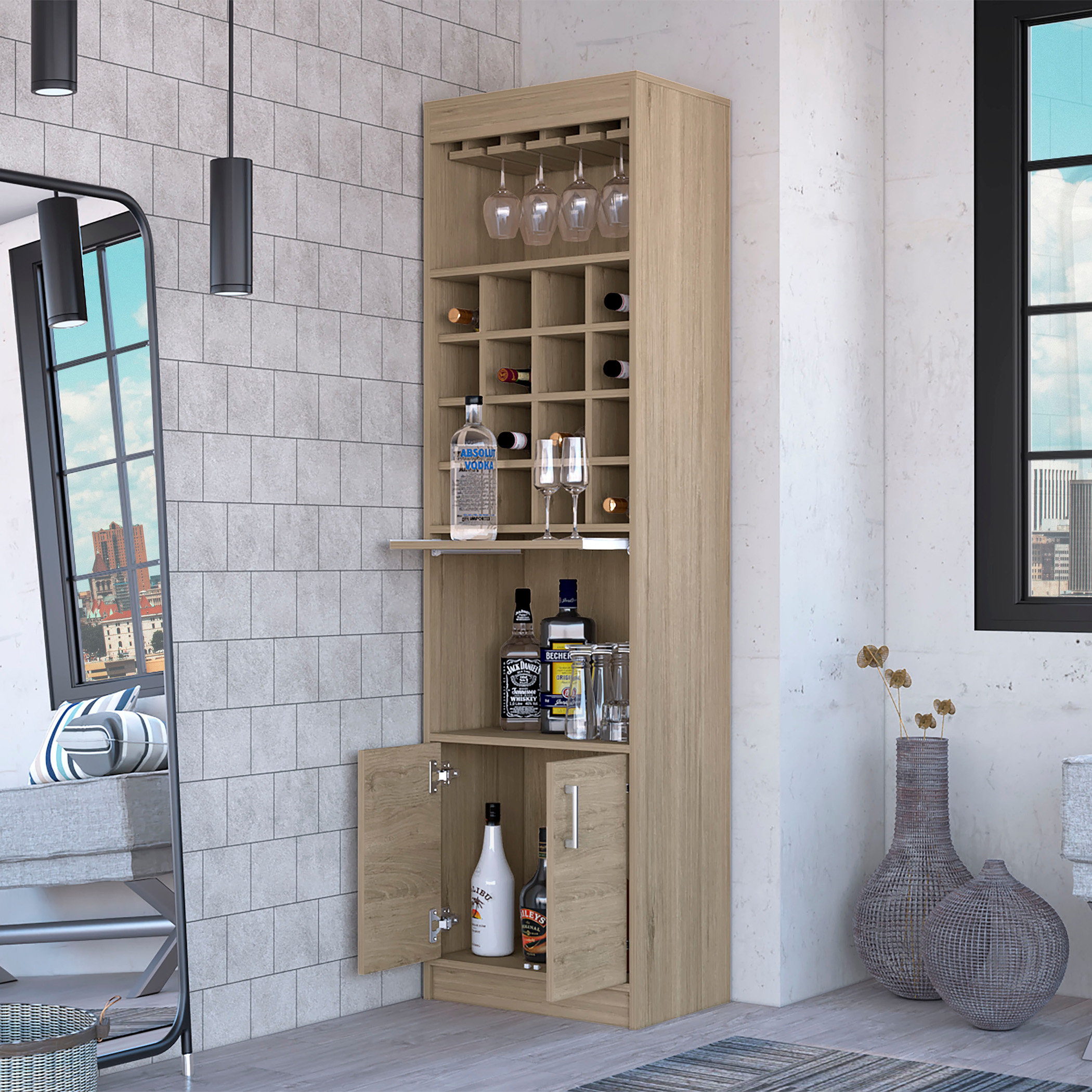 Ebern Designs Bar Cabinet Modoc, Living Room, | Wayfair